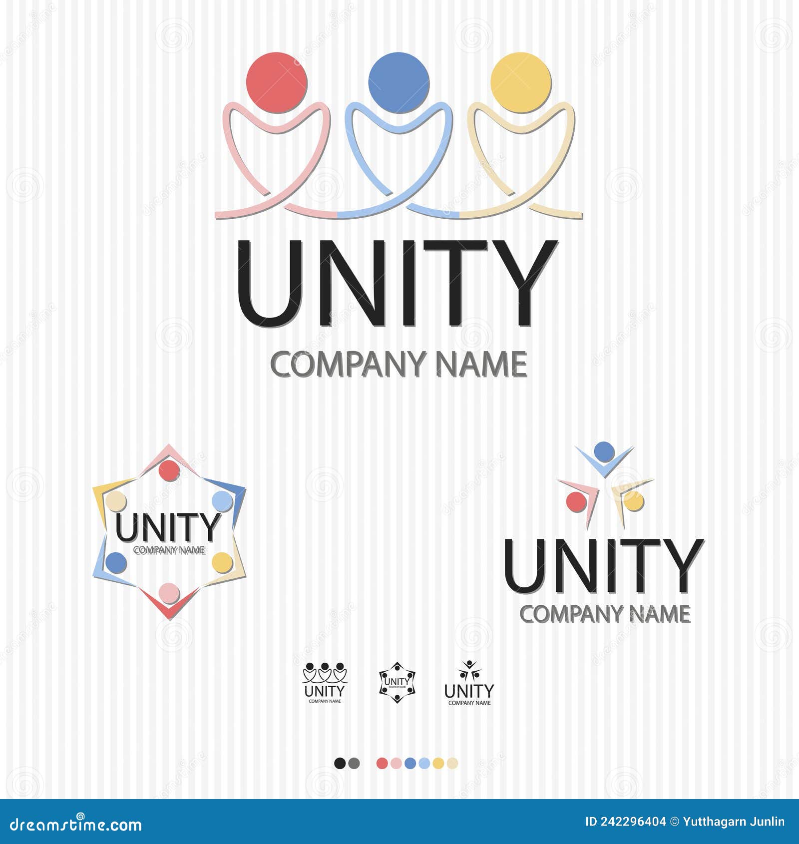Unity and Team Work Logo Set - Vector Stock Vector - Illustration of ...