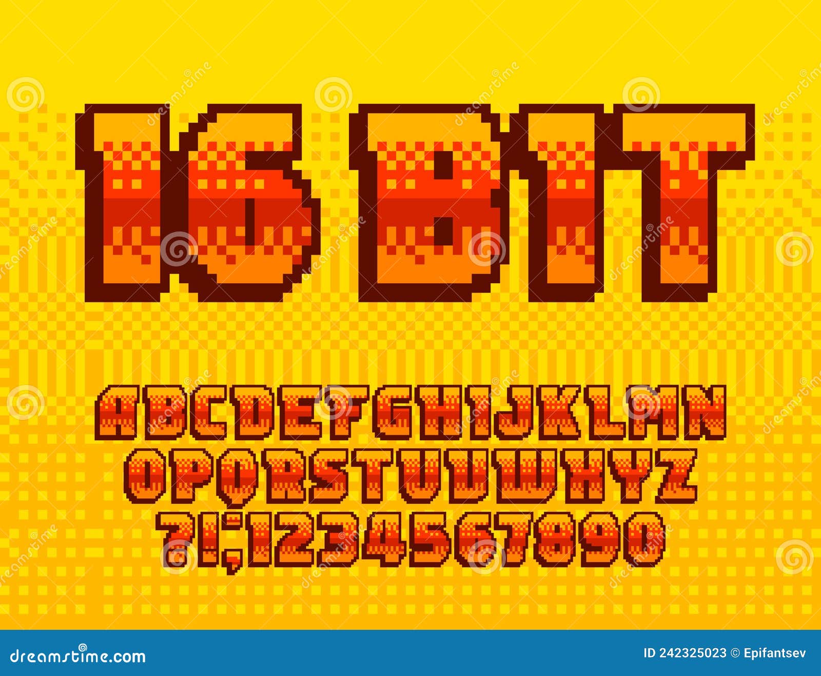Pixel 8 Bit Letters And Numbers Vector Game Font, Digital Alphabet ...