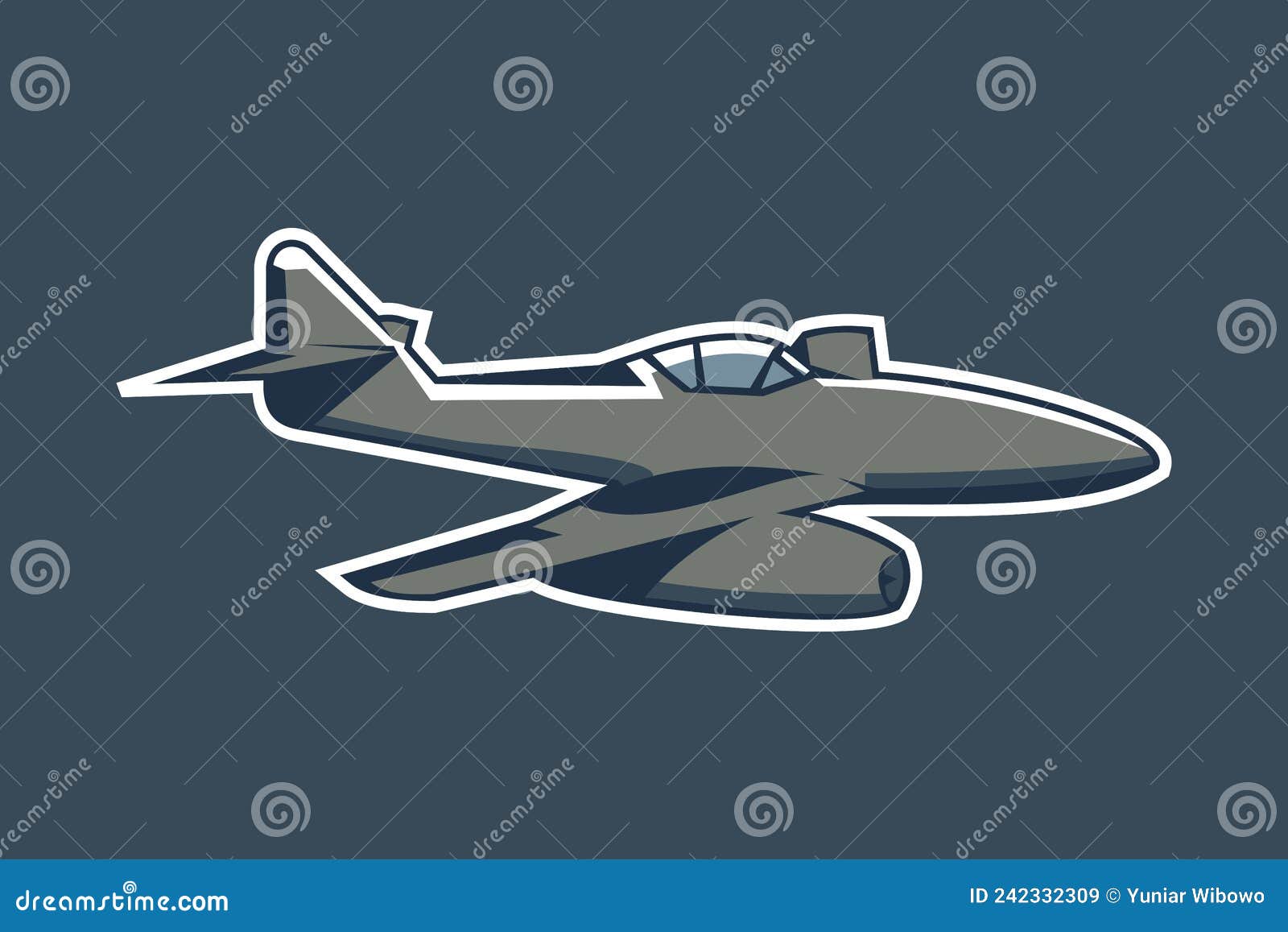 German World War II Fighter Jet Vector Illustration Stock Vector ...
