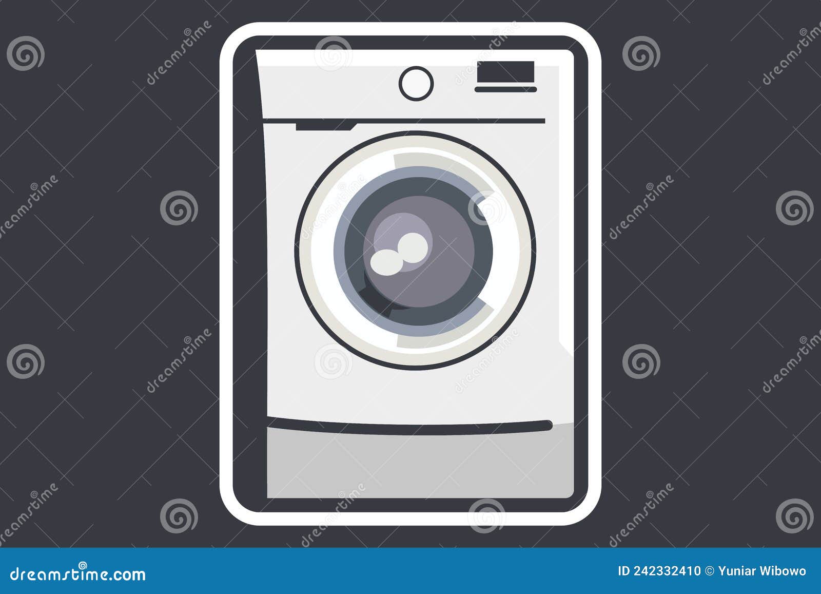 Simple Washing Machine Vector Illustration. Stock Vector - Illustration ...
