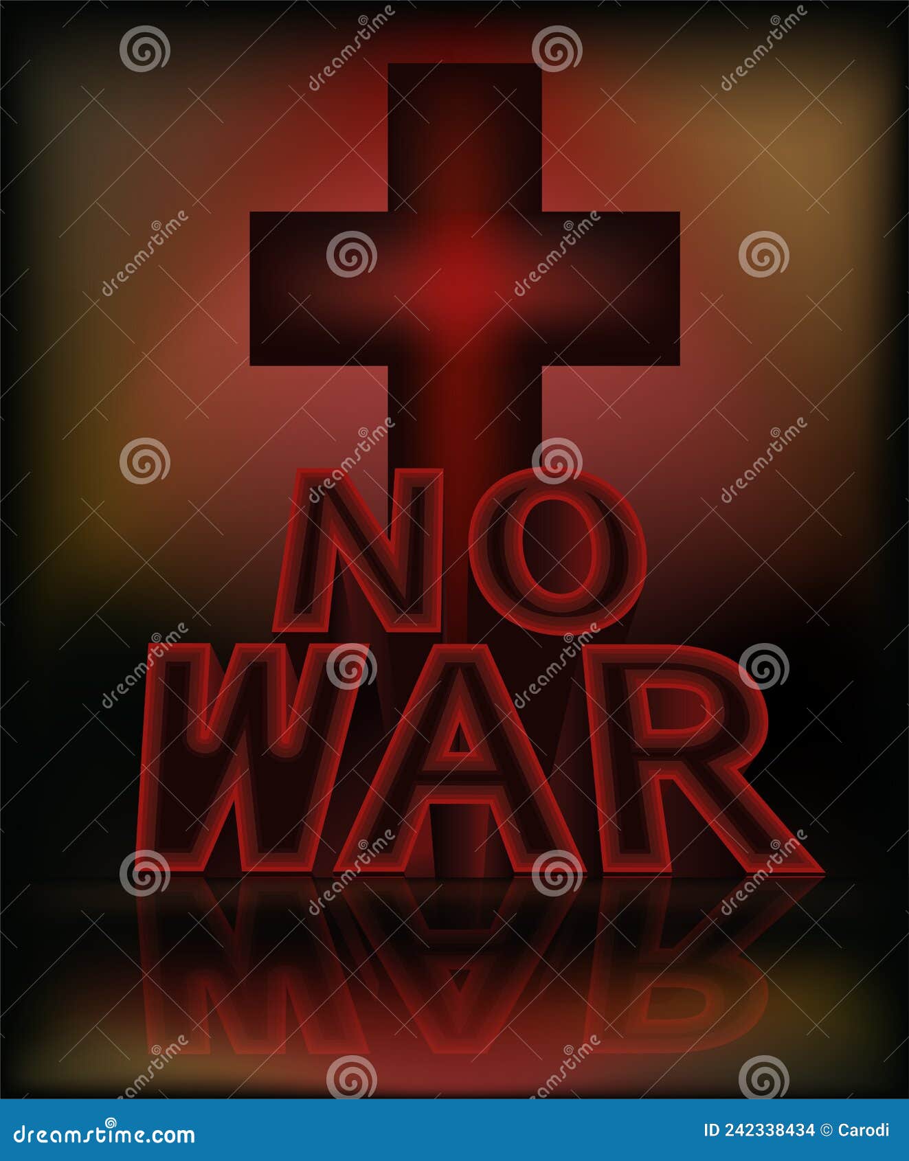 No War, Banner with Cross, Vector Stock Vector - Illustration of ...
