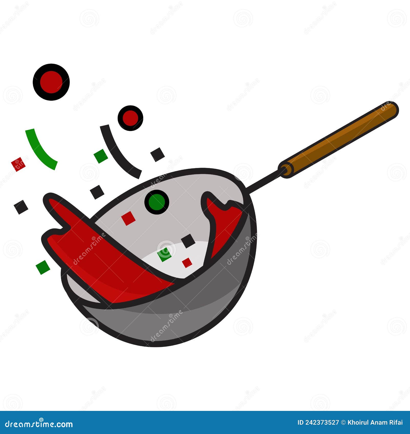 Pan and cook stock vector. Illustration of vektor, menuangkan - 242373527