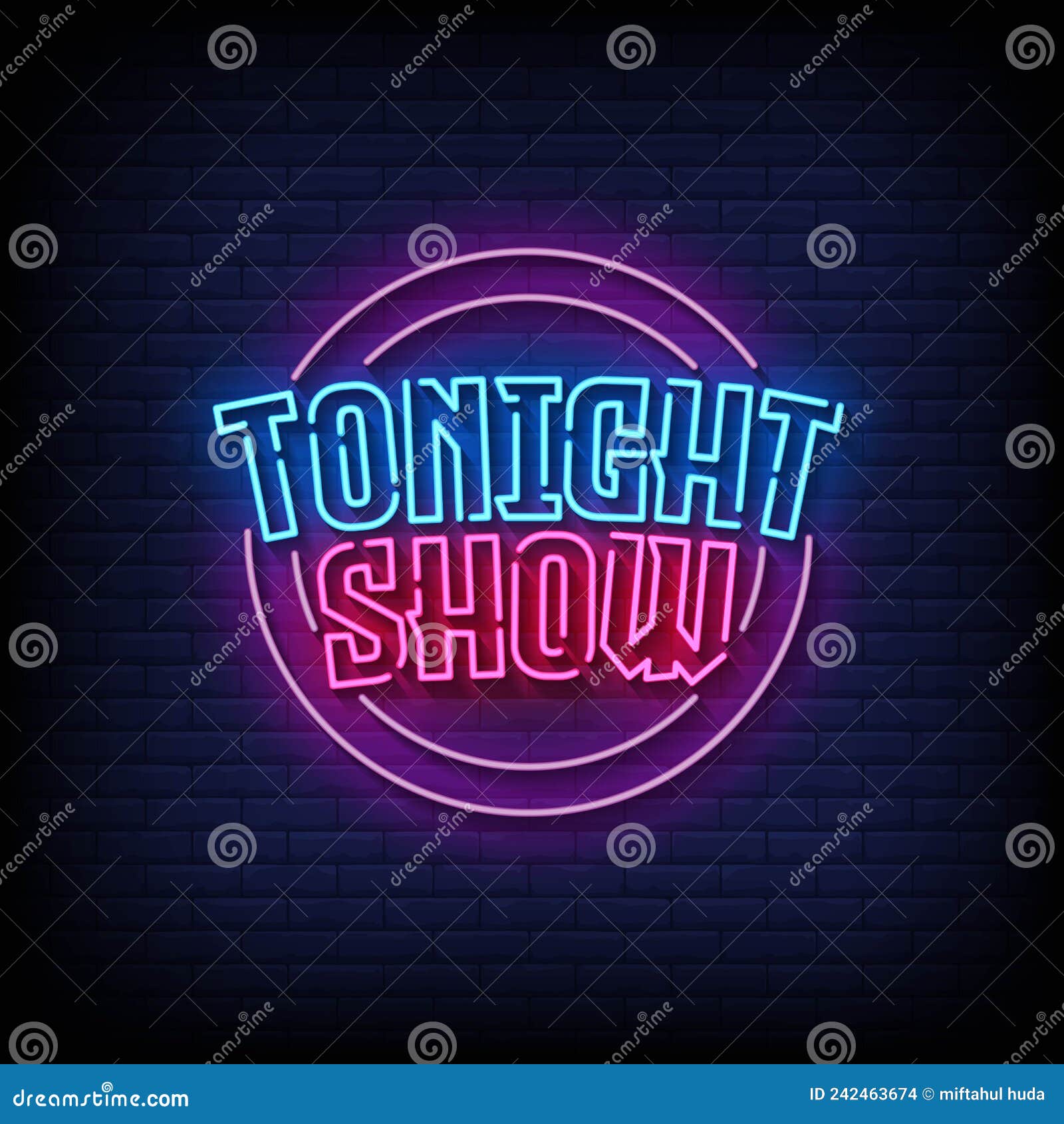 Tonight Show Neon Signs Style Text Vector Stock Vector - Illustration ...