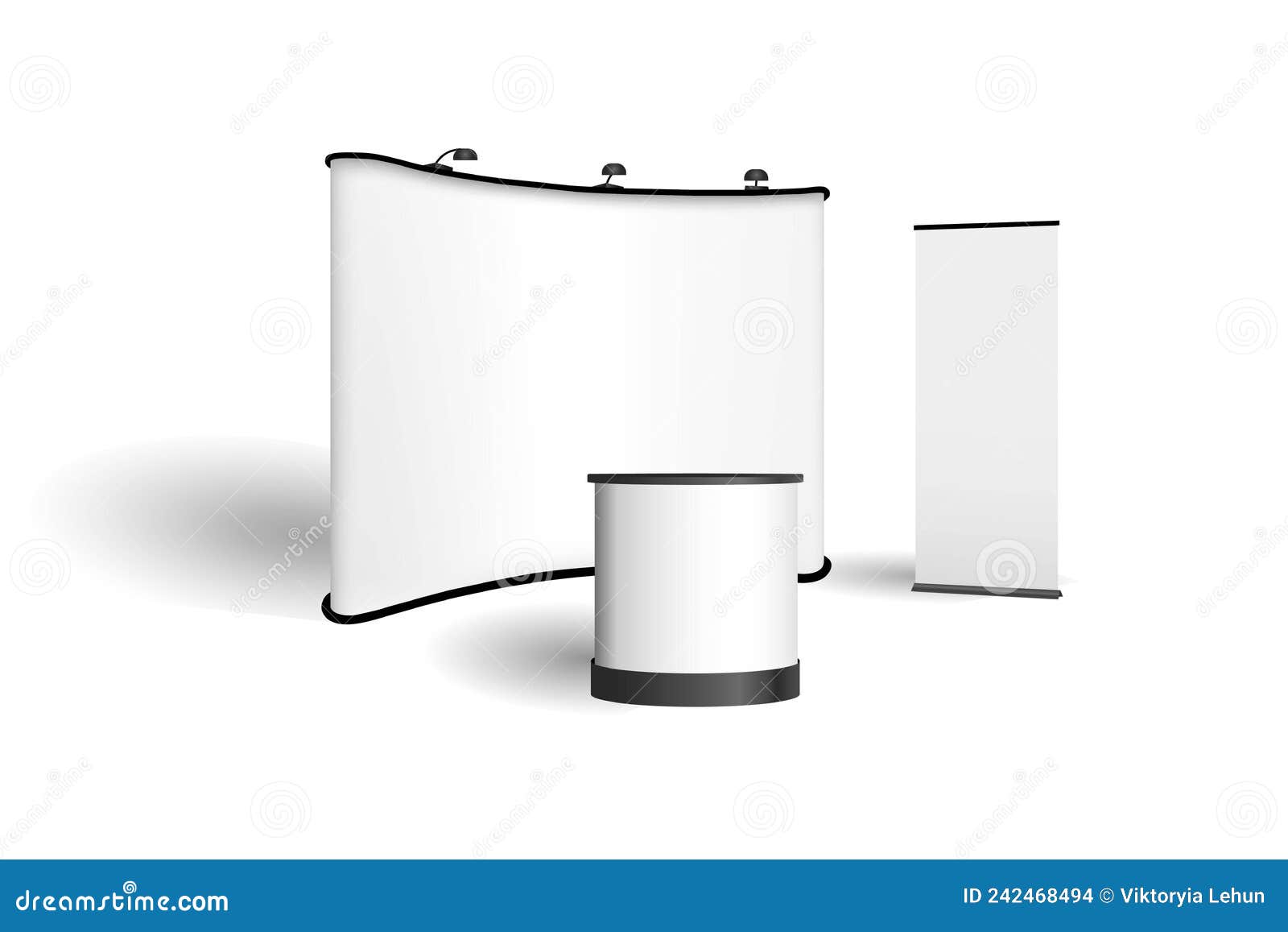 The Layout of an Empty Exhibition Stand. Front View Stock Vector ...