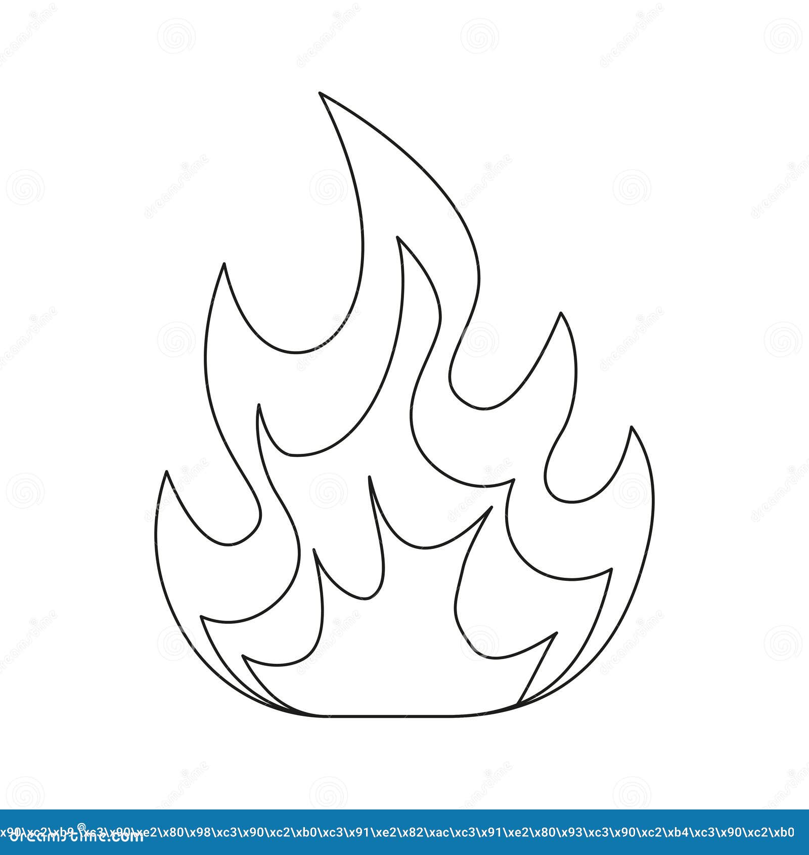 Fire Line Symbol. Fire Flame Outline Shape. Warning Linear Sign Stock ...