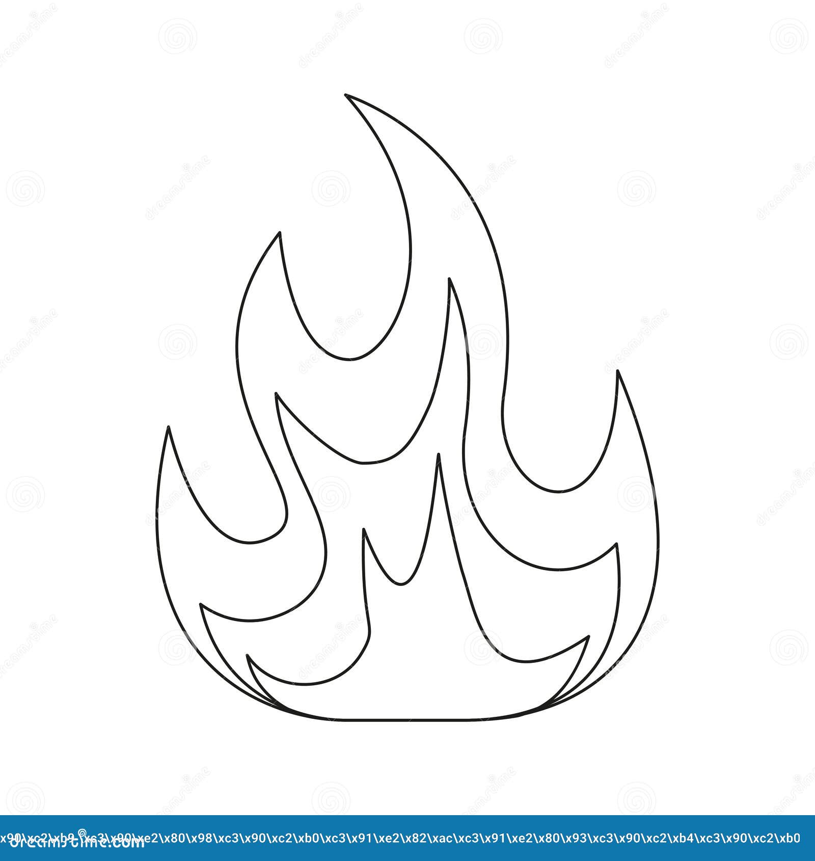 Fire Line Symbol. Fire Flame Outline Shape. Warning Linear Sign Stock ...