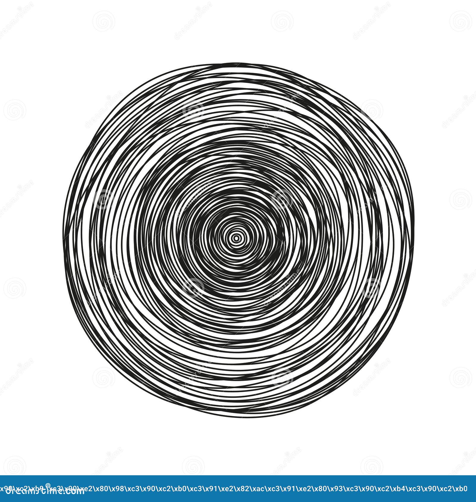 Chaotic Line Circle. Minimalism Linear Art Sketch Circular Symbol Stock ...