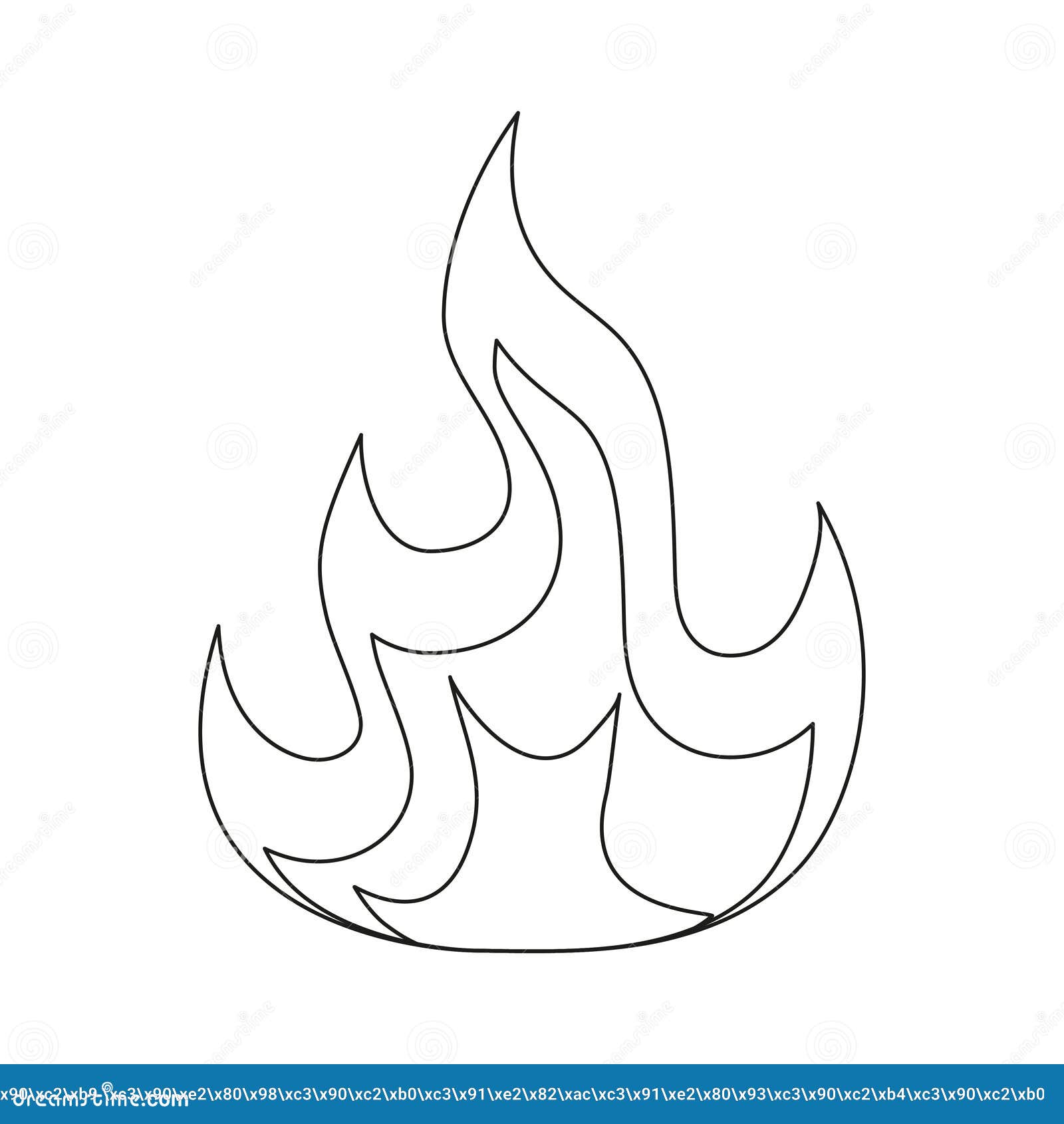 Fire Line Symbol. Fire Flame Outline Shape. Stock Photo | CartoonDealer ...