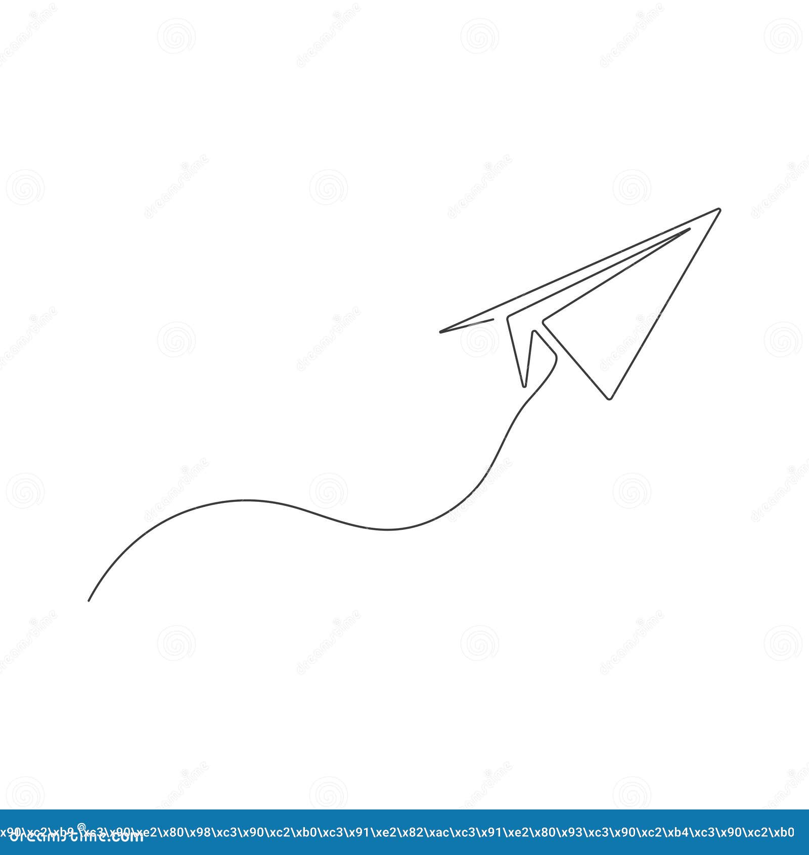 Paper Airplane Continuous One Line Drawing. Sending Message Linear Fold ...