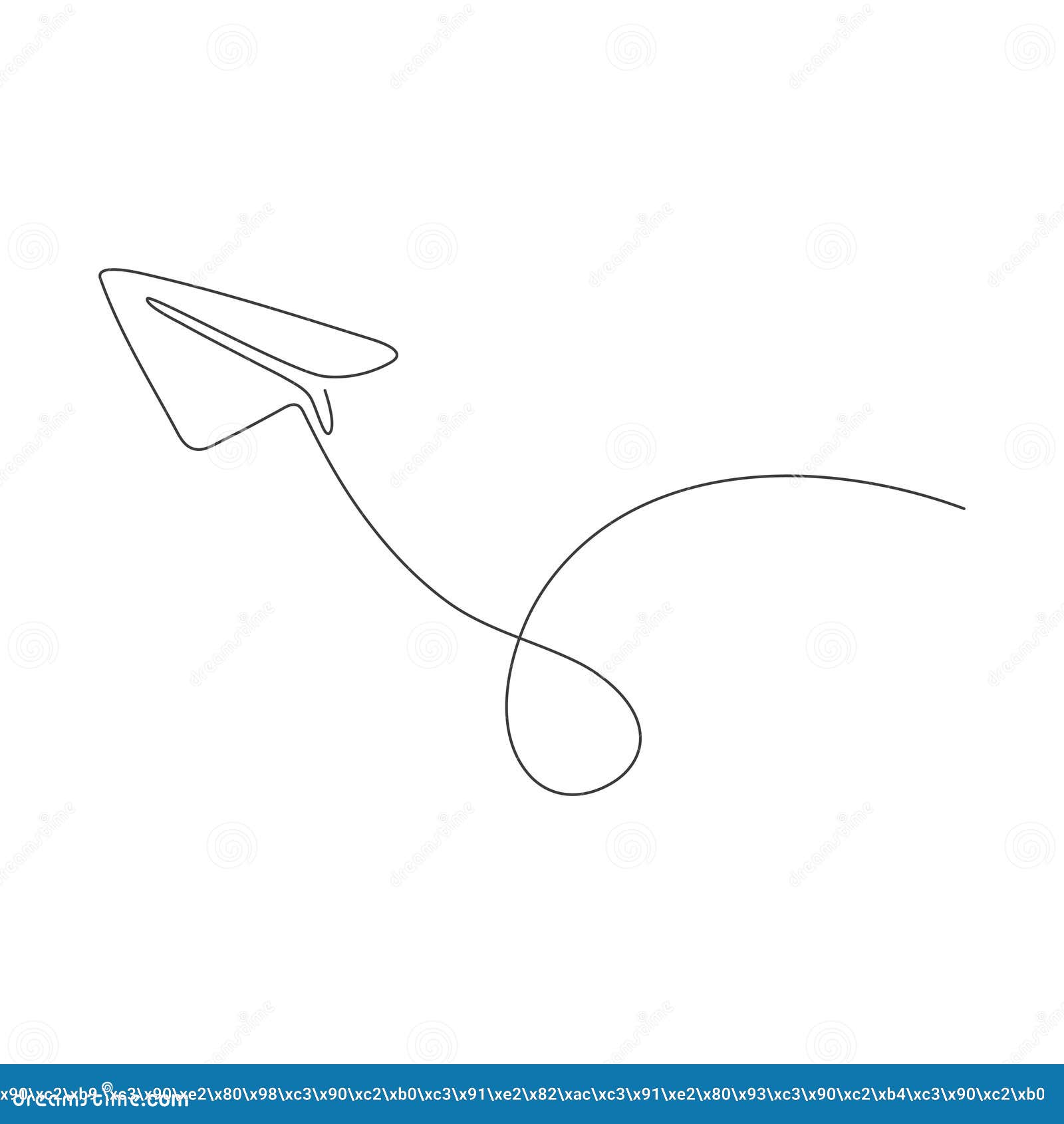 Paper Airplane Continuous One Line Drawing. Sending Message Linear Fold ...