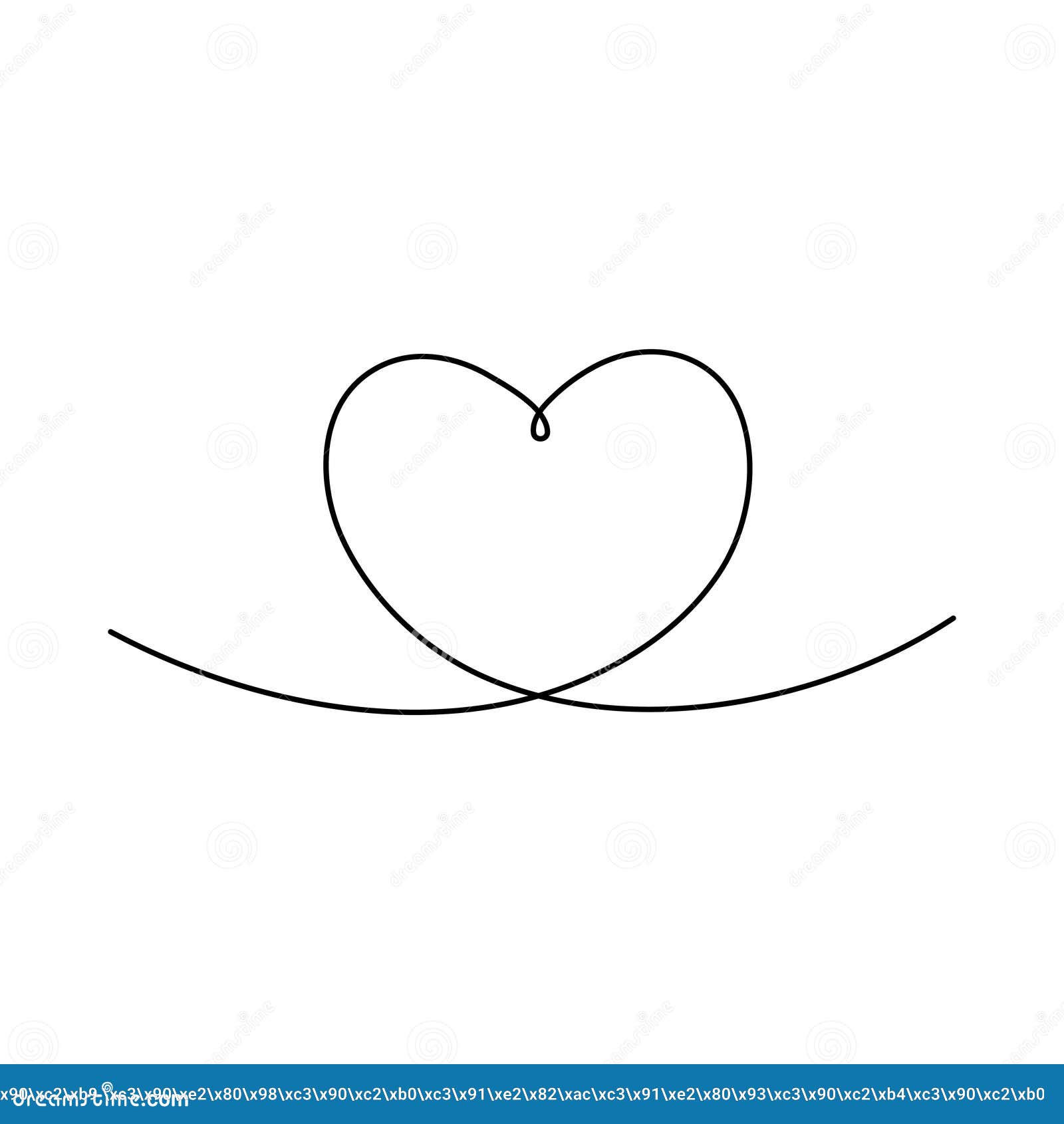 Heart Line Continuous Icon. Love Outline Symbol. Valentine Day One Line ...