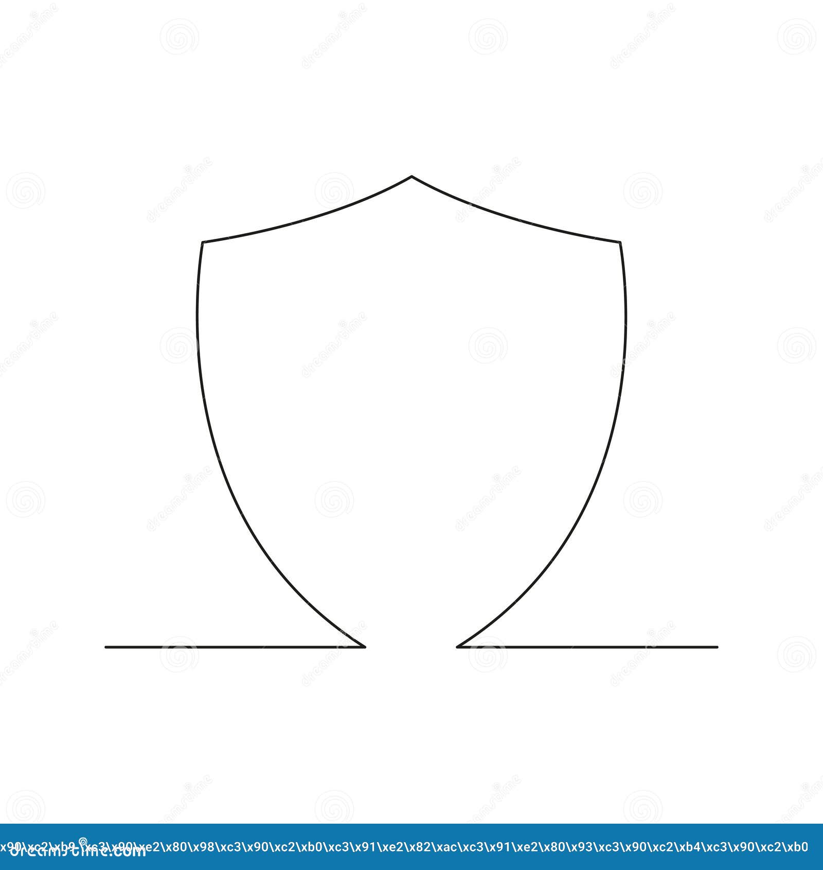 Shield Continuous Line Sign. Security and Protector Symbol One Line ...