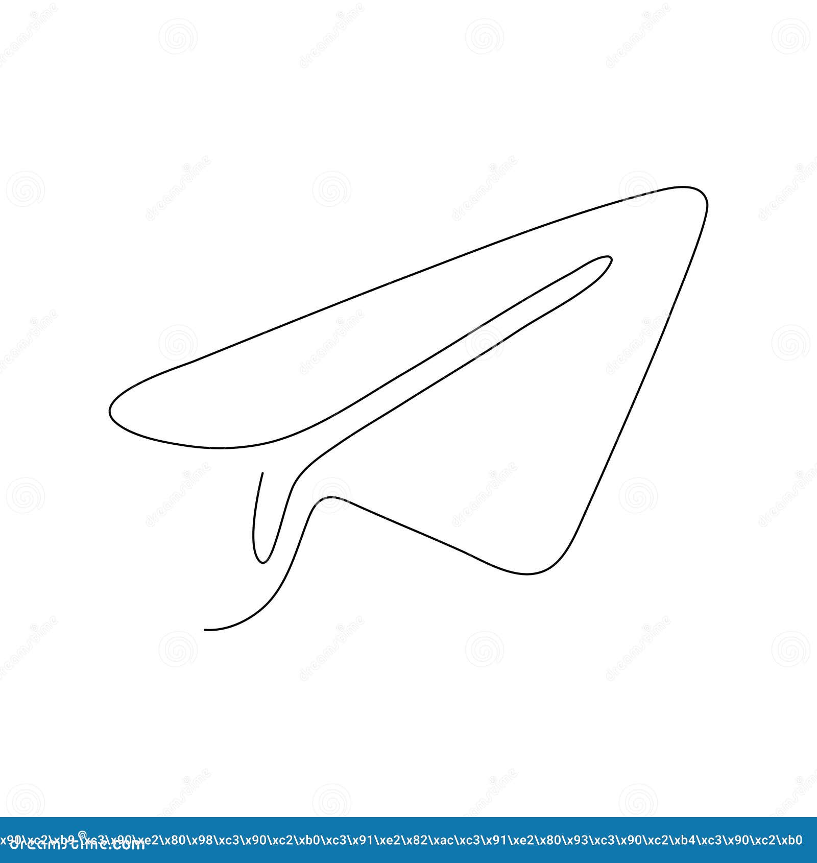 Paper Airplane Continuous One Line Drawing. Sending Message Linear Fold ...