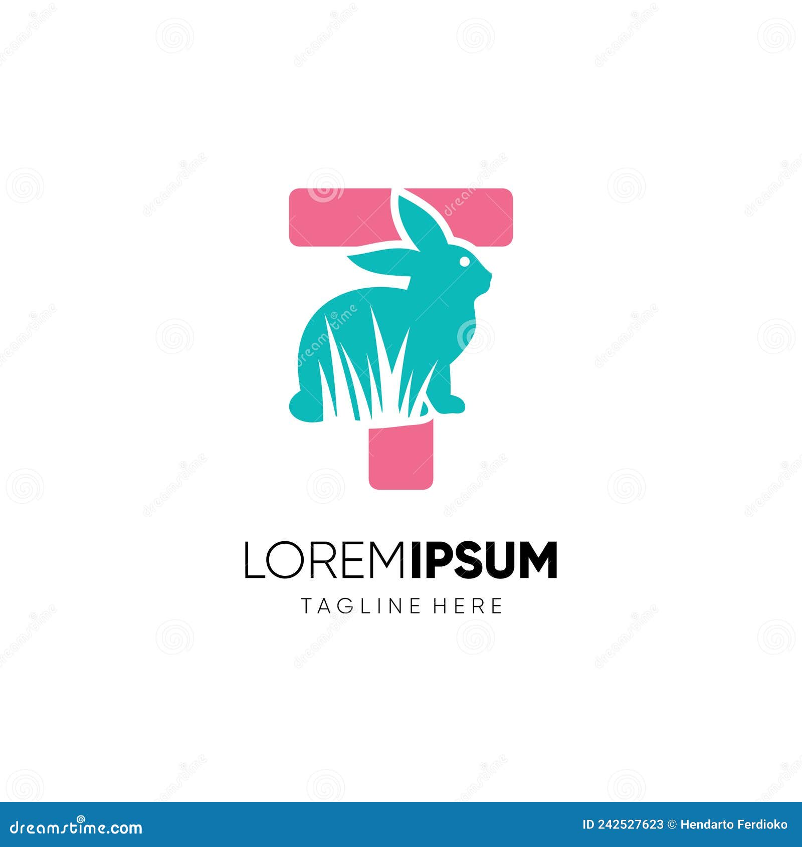 Letter T Initial Rabbit Logo Design Vector Icon Graphic Stock Vector ...
