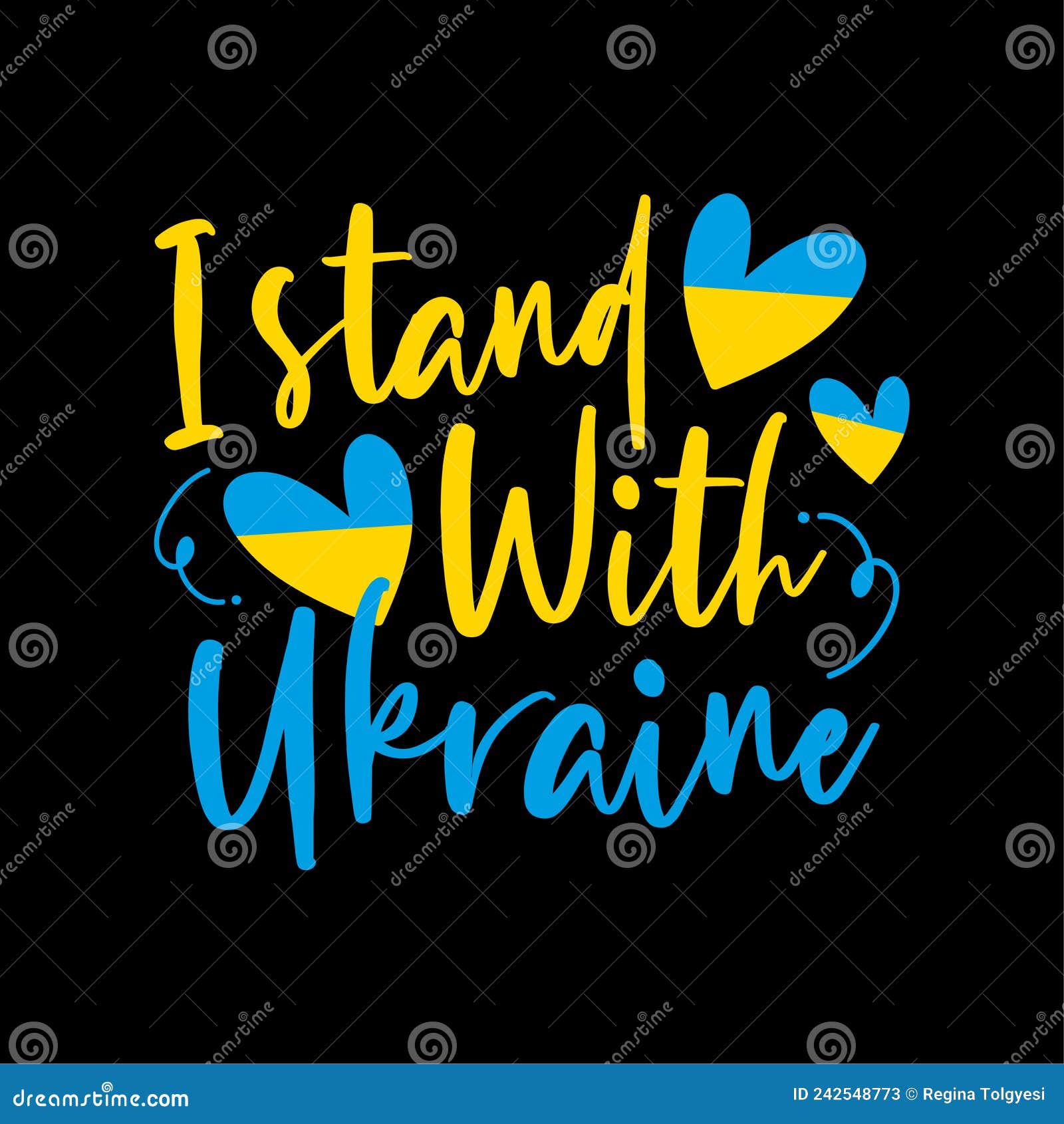 I Stand with Ukraine - Solidarity for Ukraine Calligraphy. Stock Vector ...
