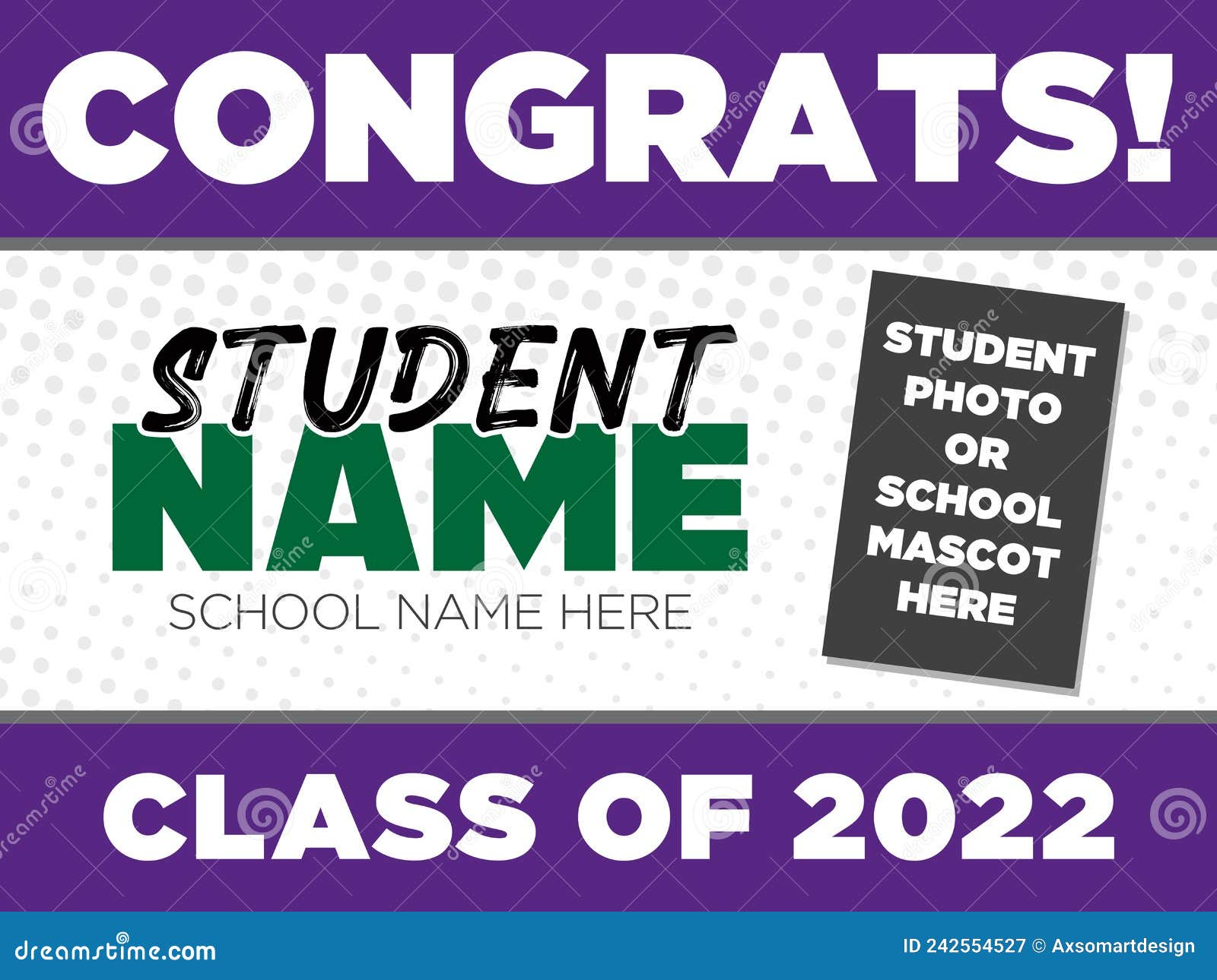Senior Sign Template for the Class of 2022 | Vector Graduation Layout ...