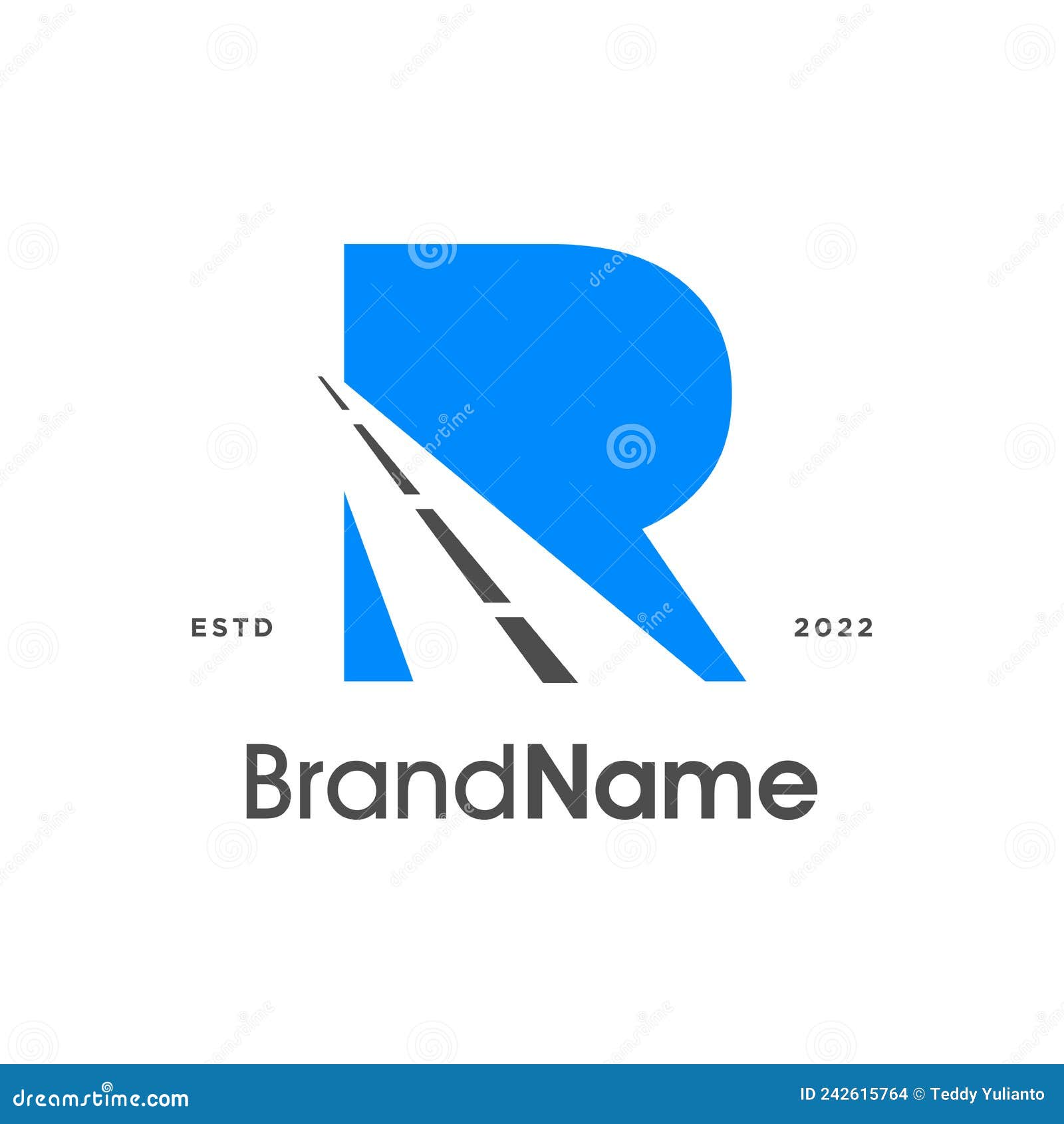 Modern Initial R Road logo stock vector. Illustration of modern - 242615764