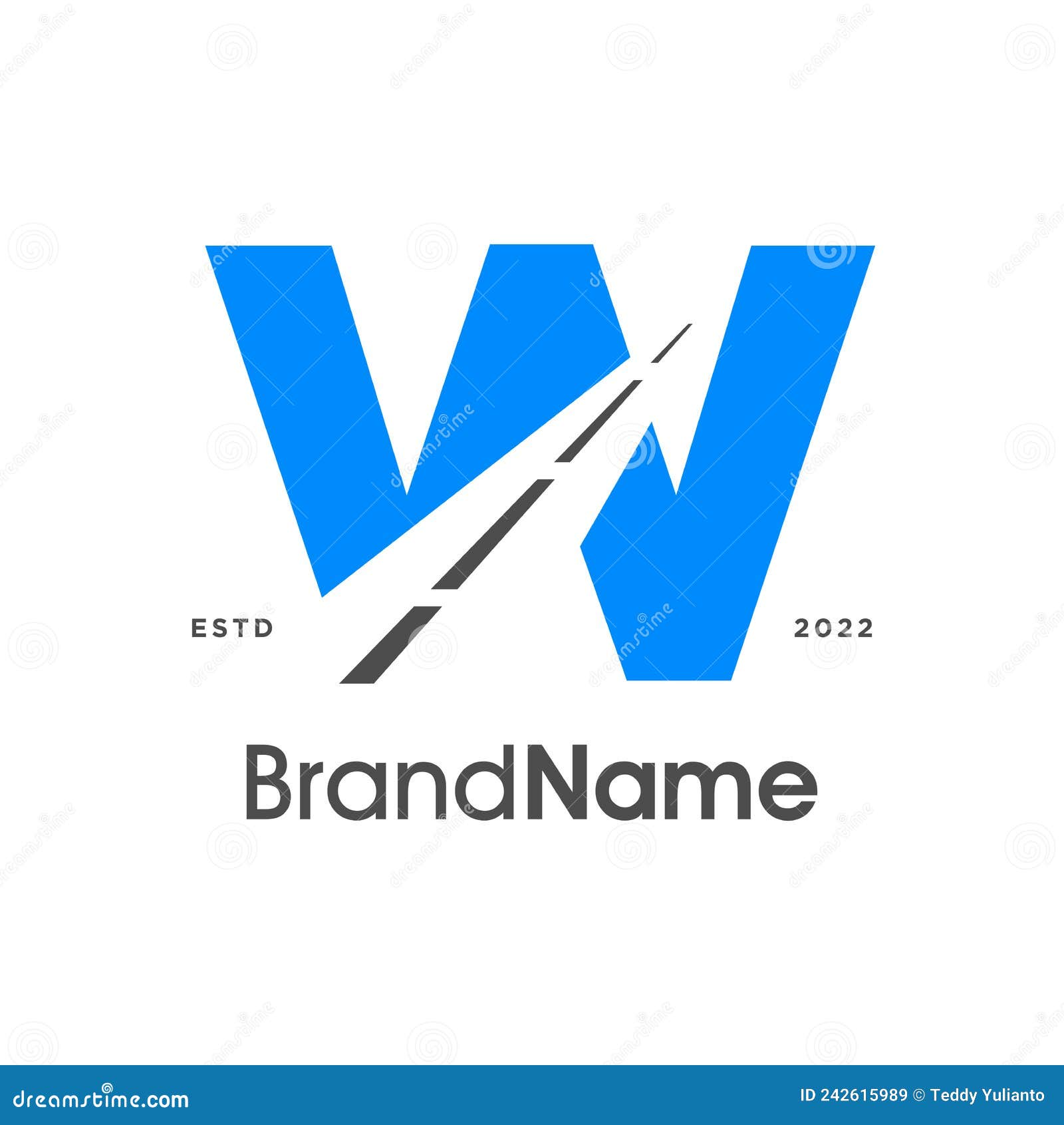 Modern Initial W Road logo stock vector. Illustration of logistics ...