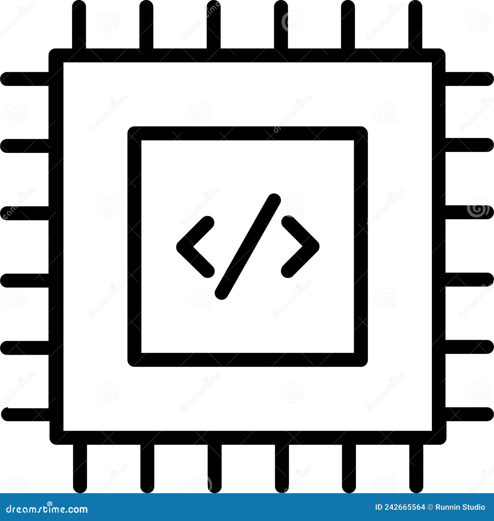 Chipset Icon stock vector. Illustration of code, computing - 242665564
