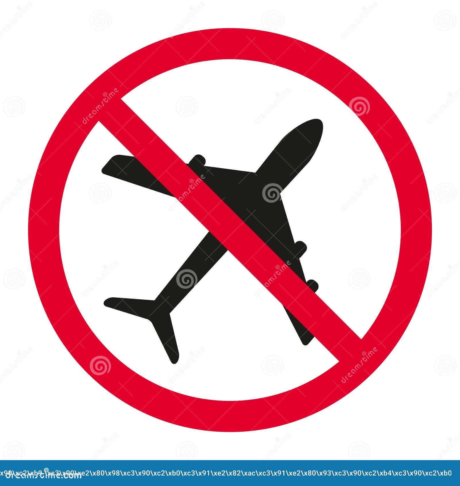 Stop Airplane Flyghts Attention Sign, Flight Ban Icon, Prohibition Mark ...