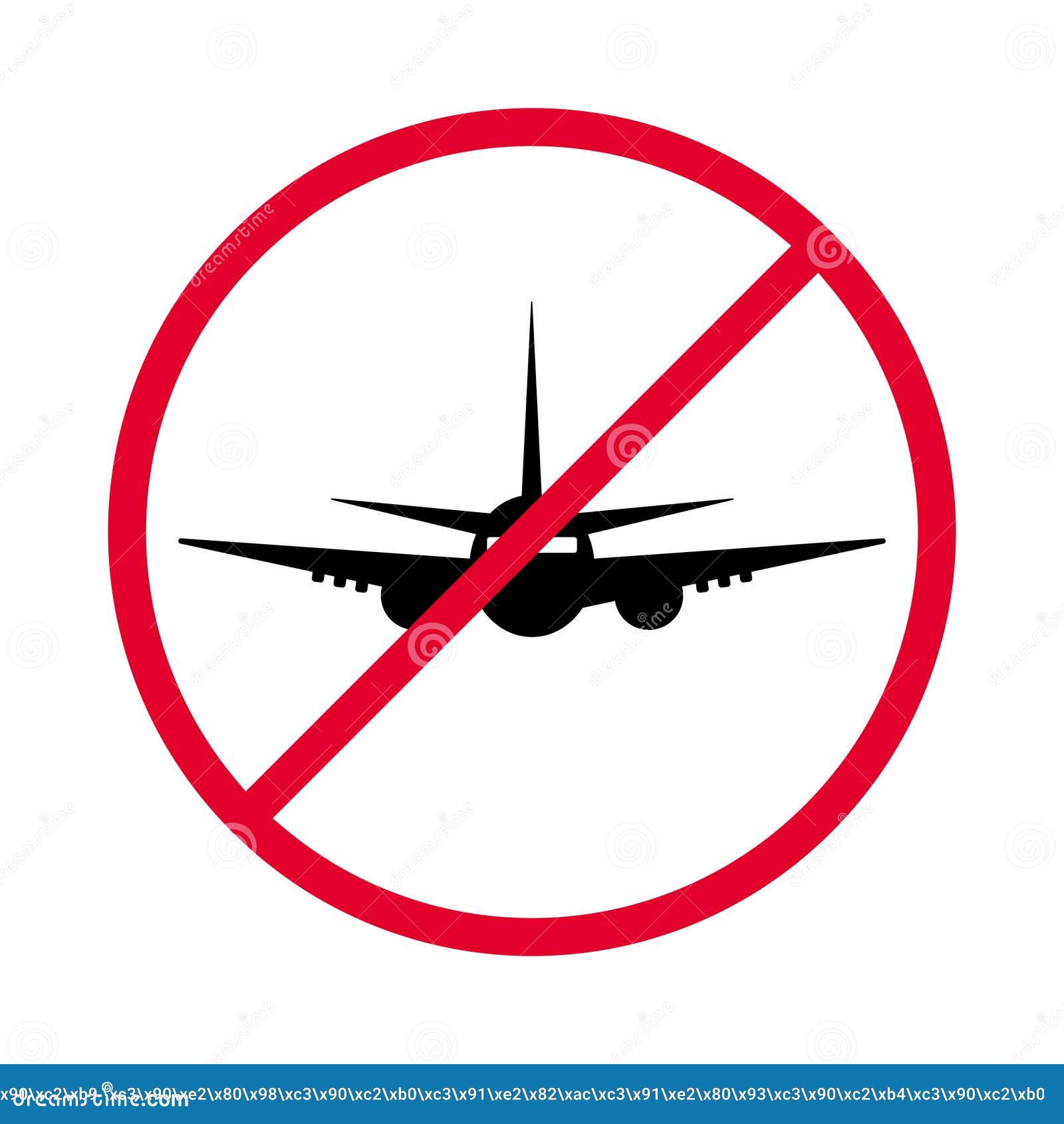 Stop Airplane Flyghts Attention Sign, Flight Ban Icon, Prohibition Mark ...