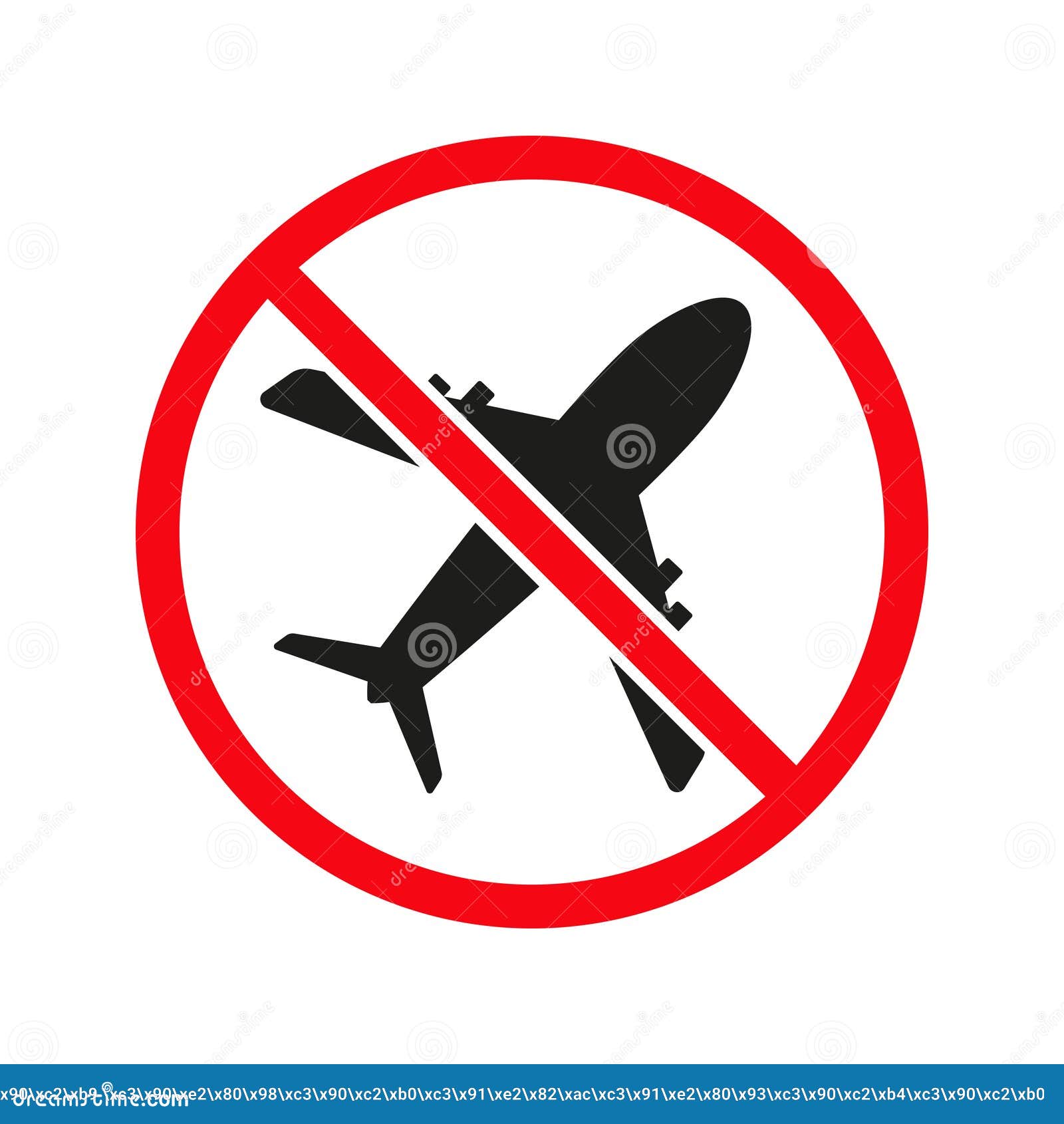 Stop Airplane Flyghts Attention Sign, Flight Ban Icon, Prohibition Mark ...