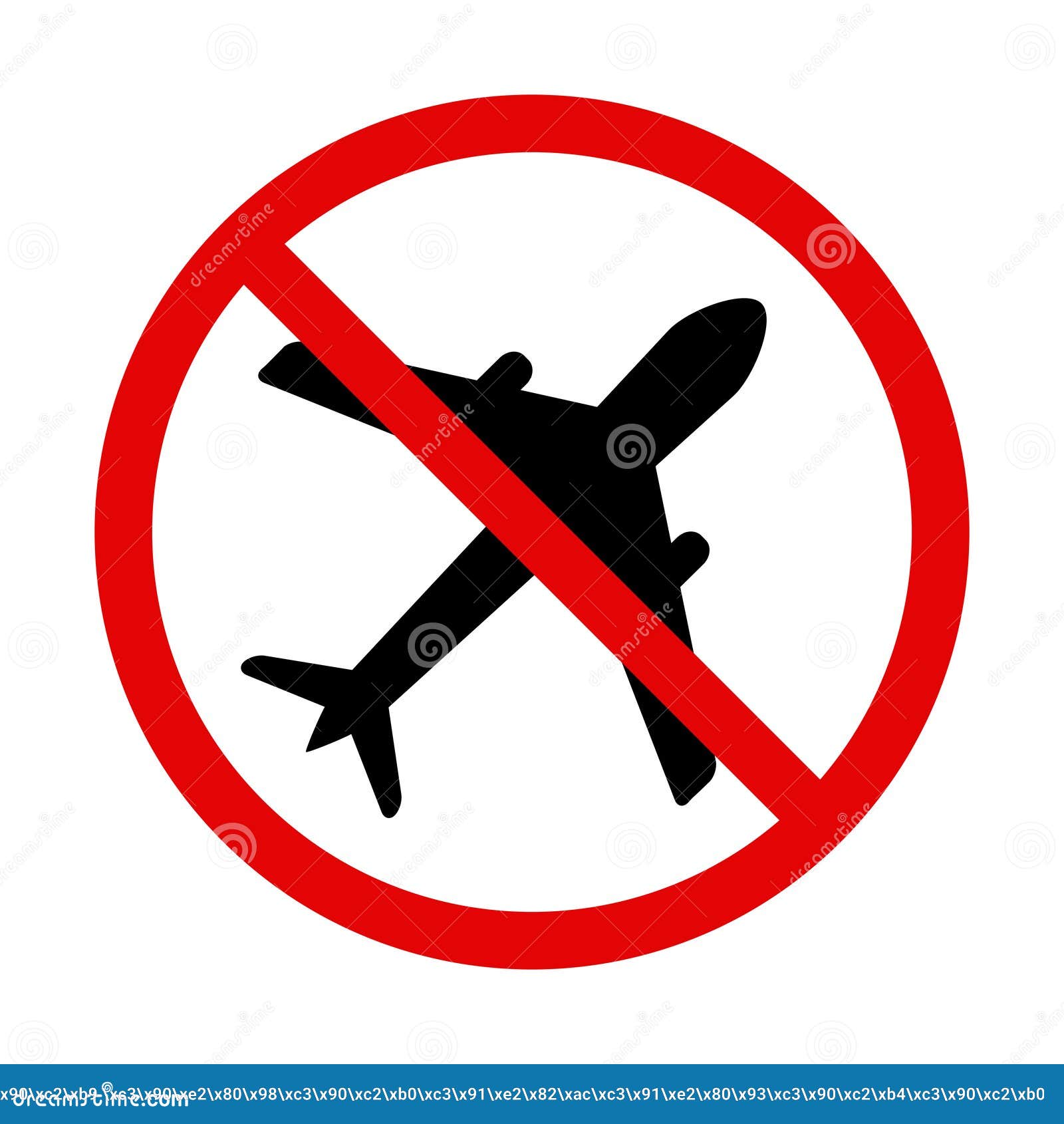 Stop Airplane Flyghts Attention Sign, Flight Ban Icon, Prohibition Mark ...