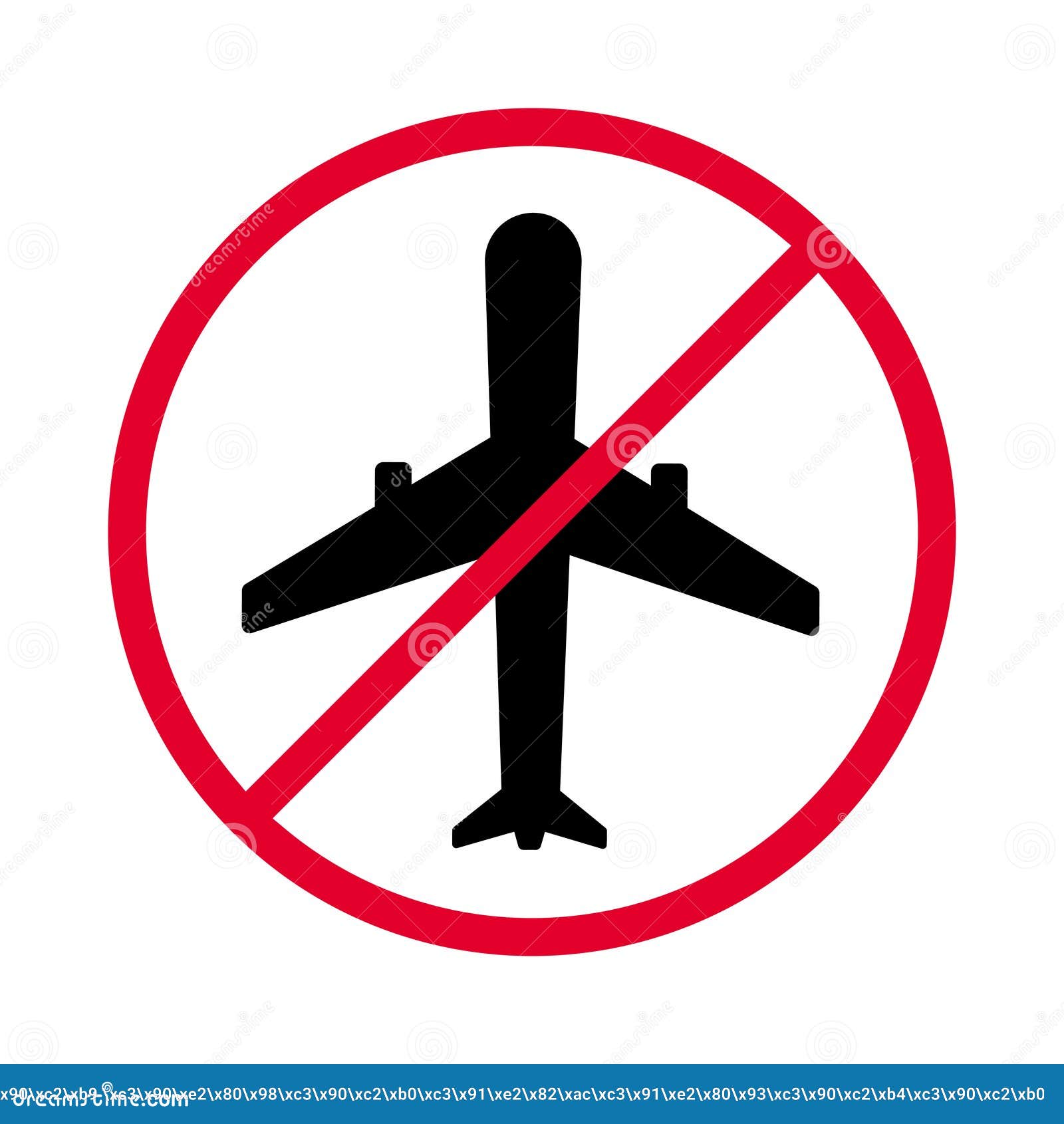 Stop Airplane Flyghts Attention Sign, Flight Ban Icon, Prohibition Mark ...