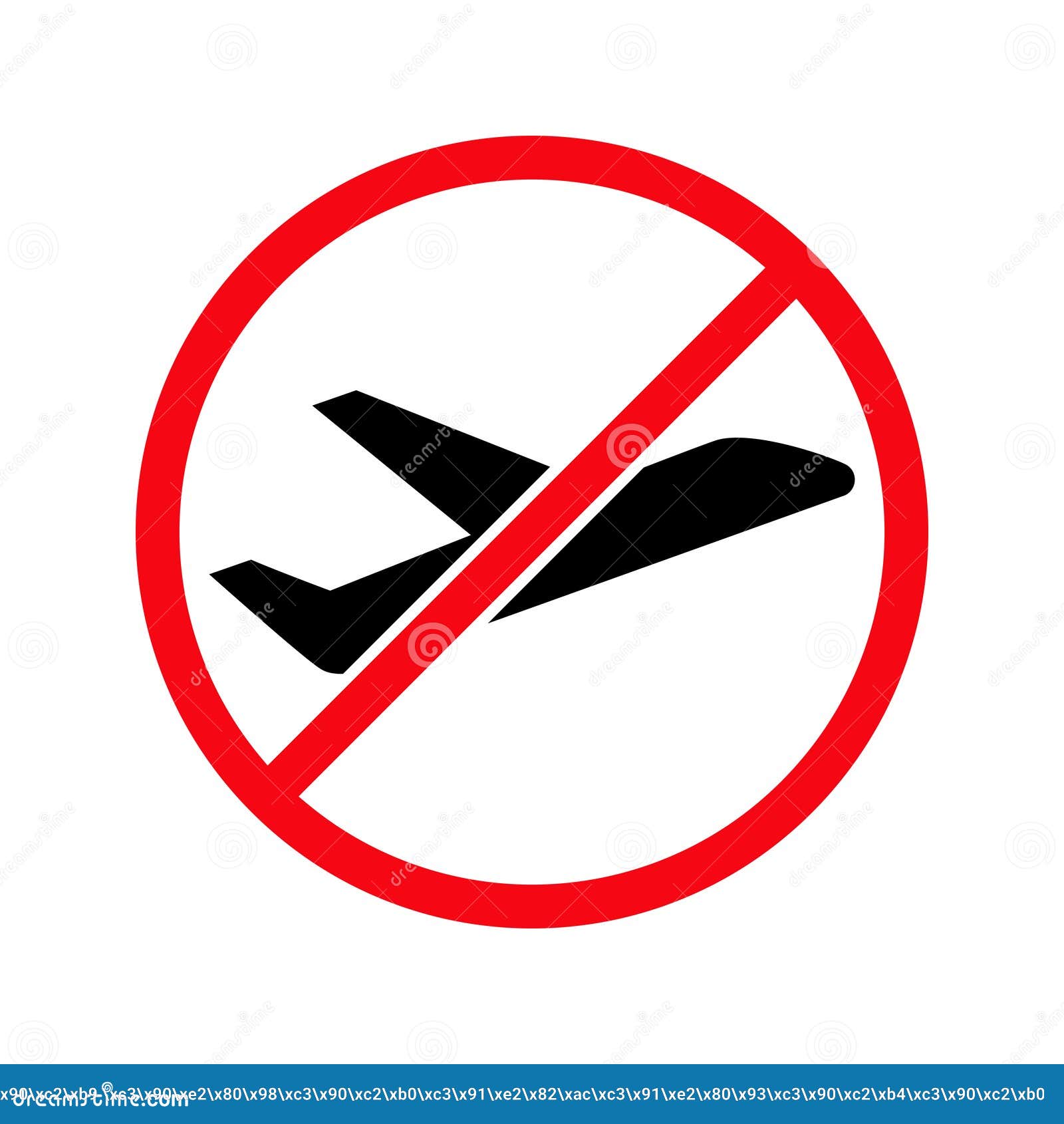Stop Airplane Flyghts Attention Sign, Flight Ban Icon, Prohibition Mark ...