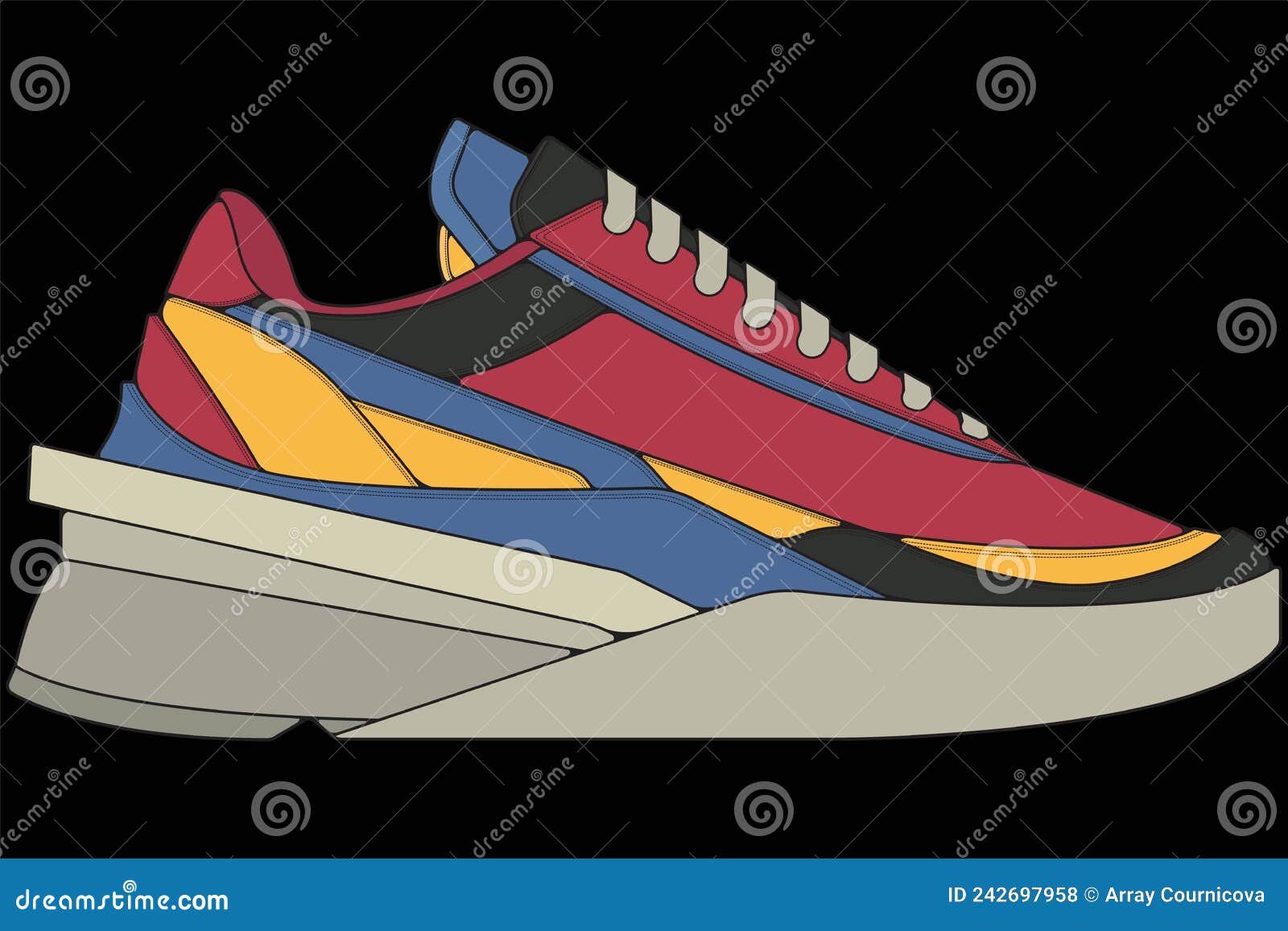 Vector Sneakers Shoes for Training, Running Shoe Vector Illustration ...