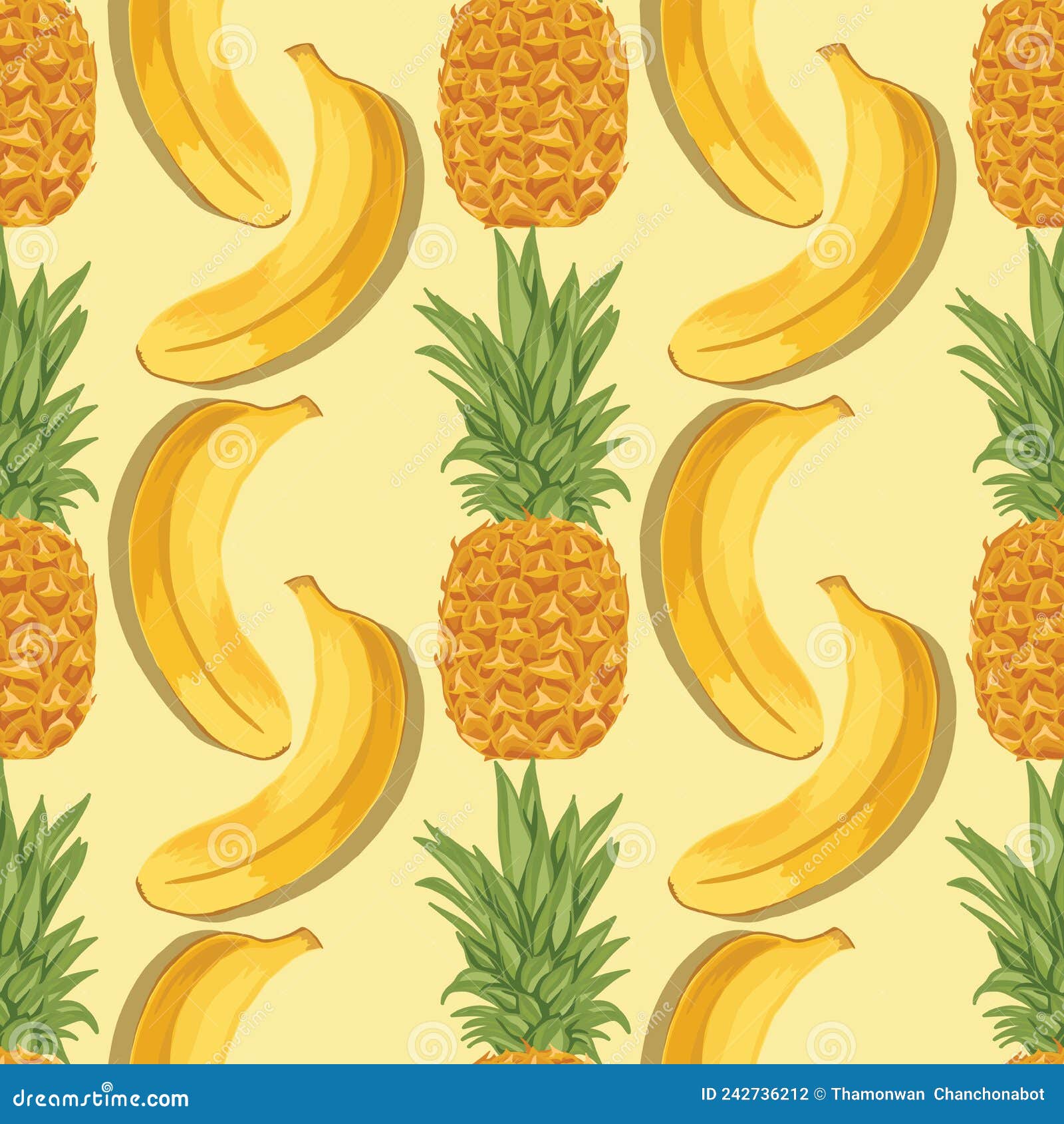 Fruits Drawing Seamless Background Stock Vector - Illustration of ...