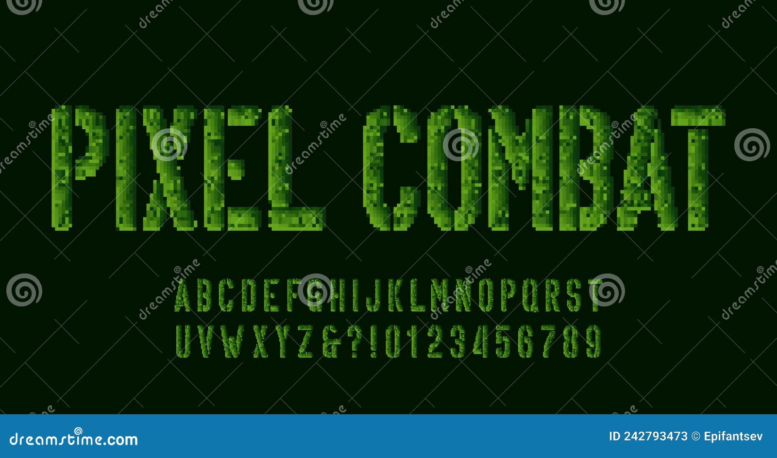 Pixel Combat Alphabet Font. Pixel Camo Letters and Numbers Stock Vector ...