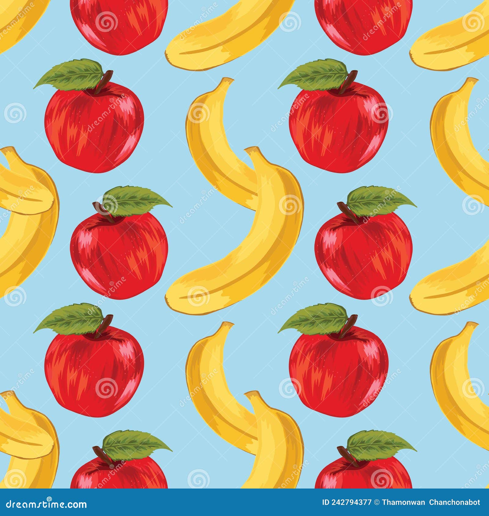 Fruits Drawing Seamless Background Stock Vector - Illustration of ...