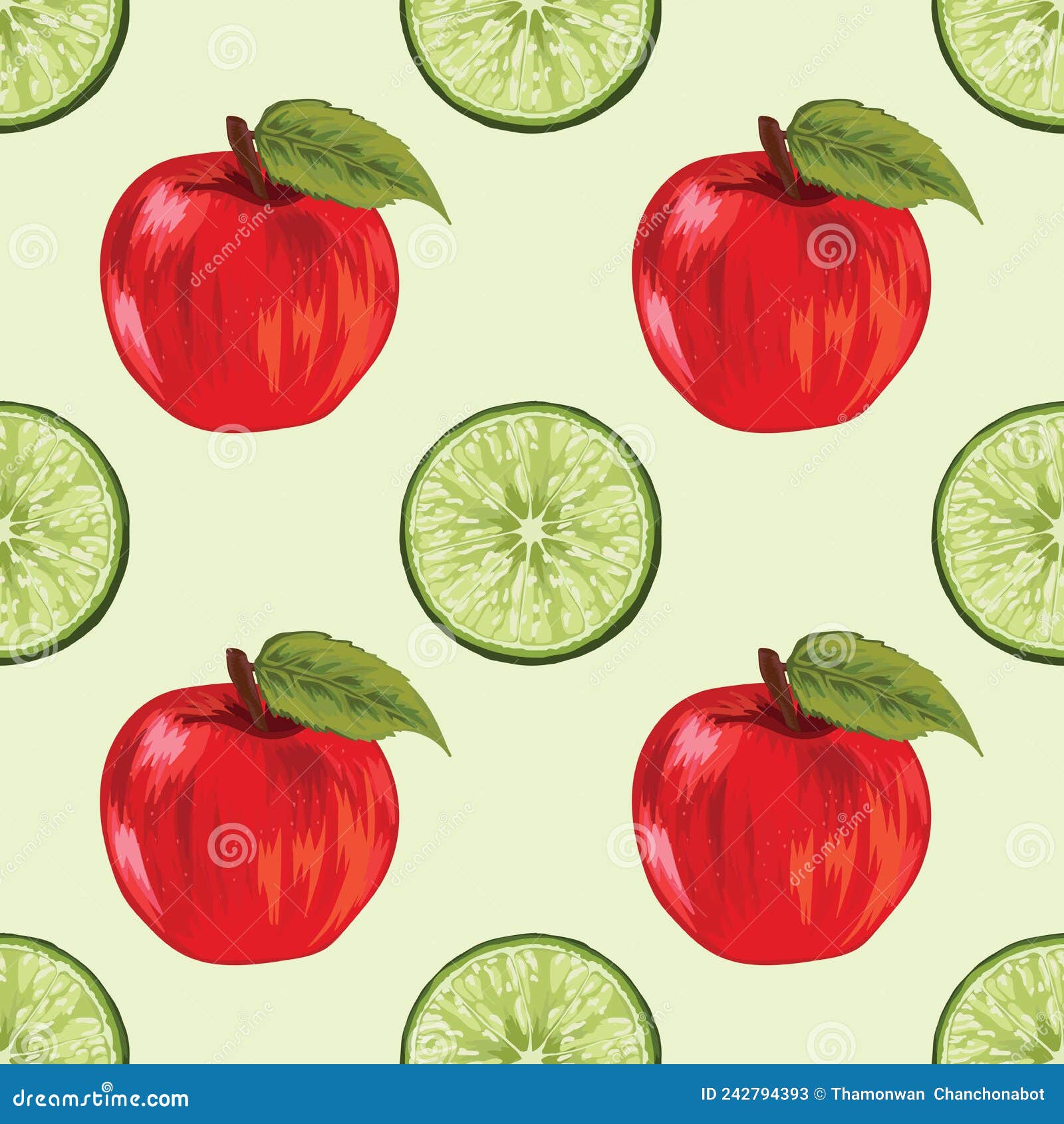 Fruits Drawing Seamless Background Stock Vector - Illustration of lemon ...