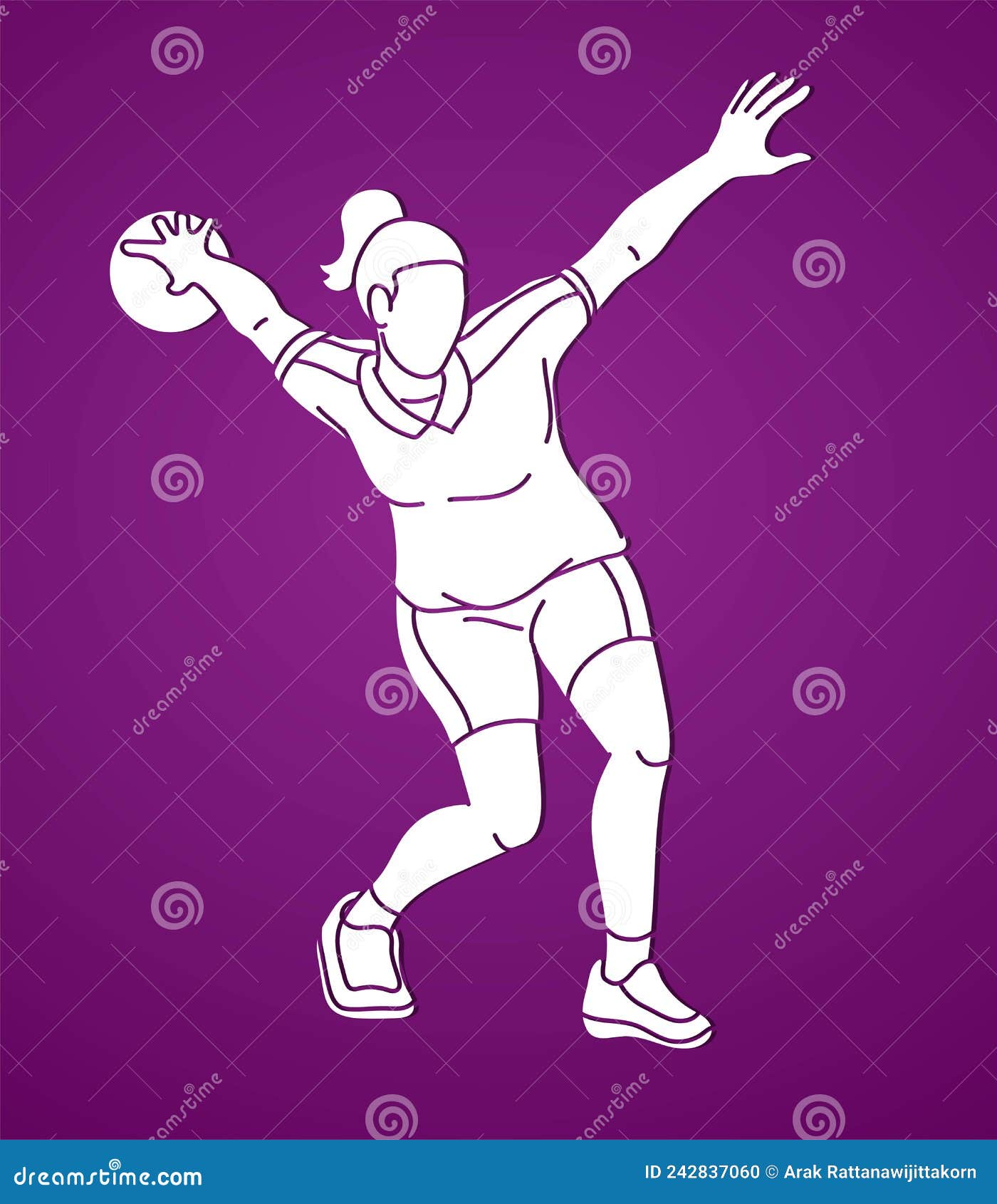 Woman Bowling Sport Player Action Cartoon Graphic Vector Stock Vector ...