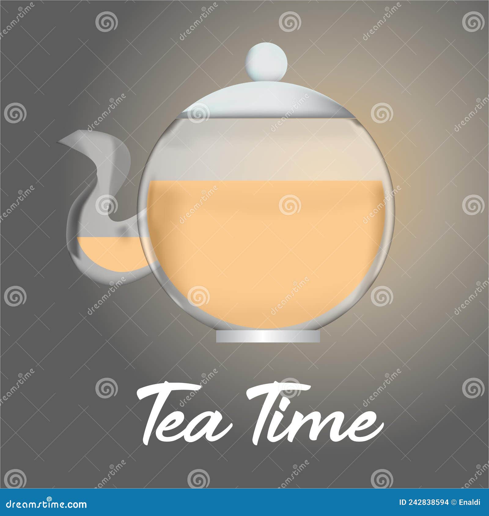 Teapot and Tea Time Sign Vector Illustration Stock Vector ...