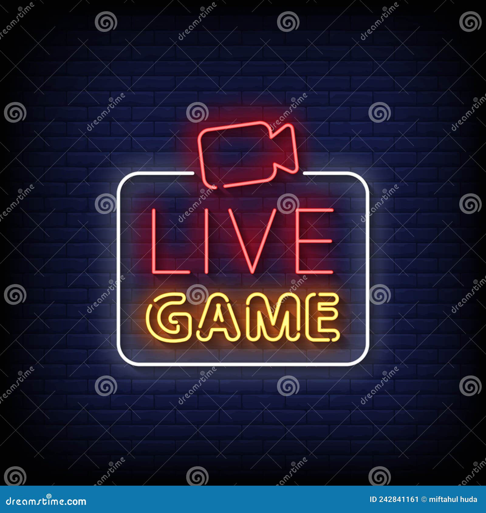 Live Game Neon Signs Style Text Vector Stock Vector - Illustration of ...