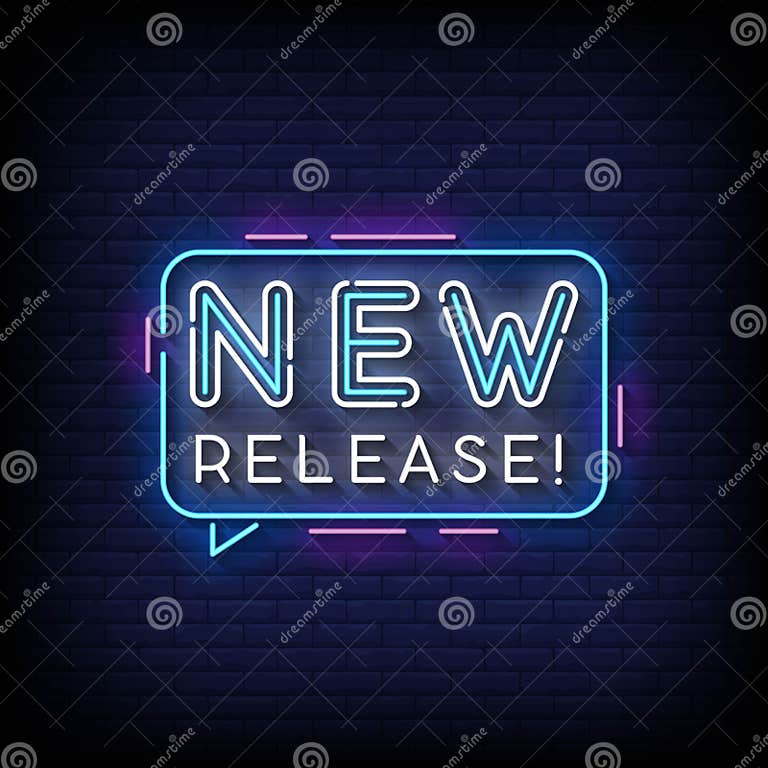 New Release Neon Signs Style Text Vector Stock Vector - Illustration of ...