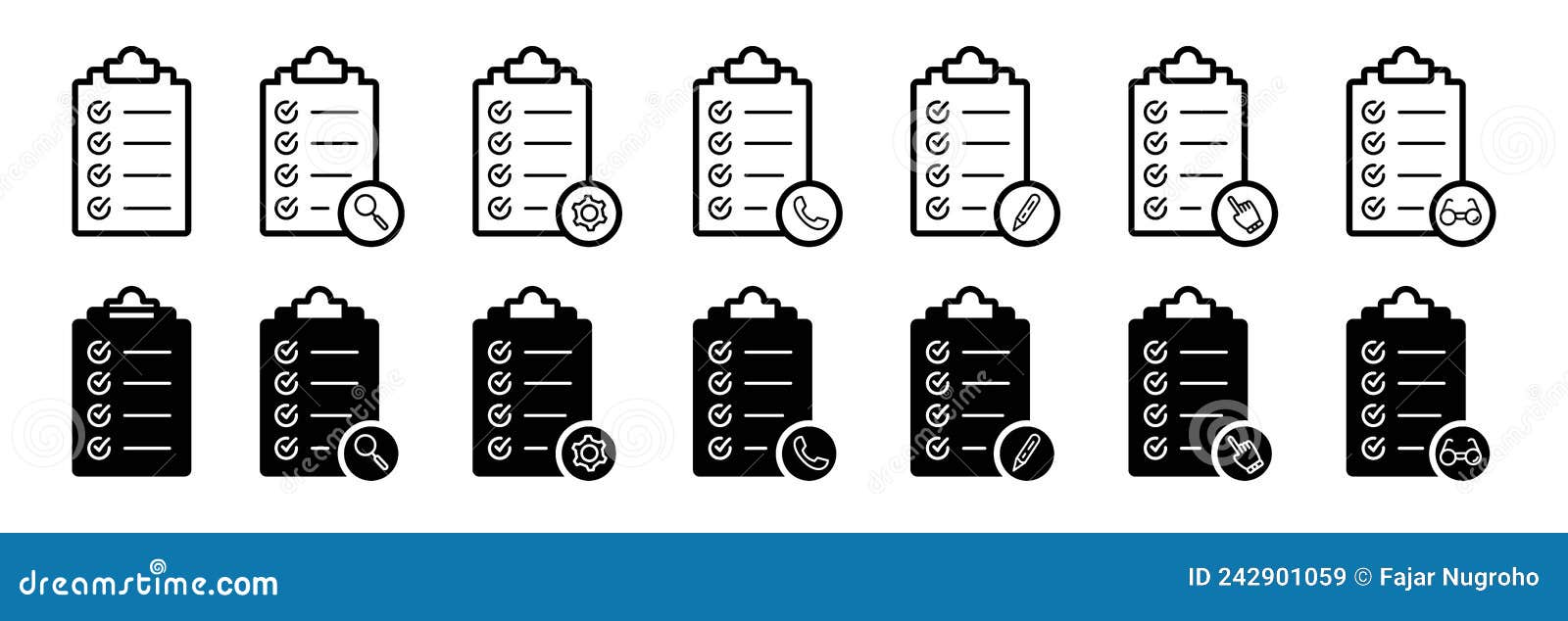 Quality Sign Check List Flat Line Icon Form Stock Vector - Illustration ...