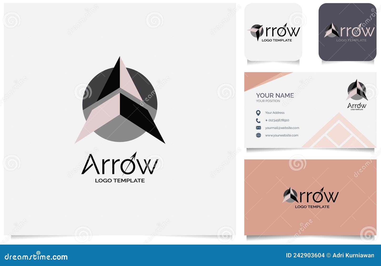 Arrow Logo Card Name Modern Template Design Vector for Brand or Company ...