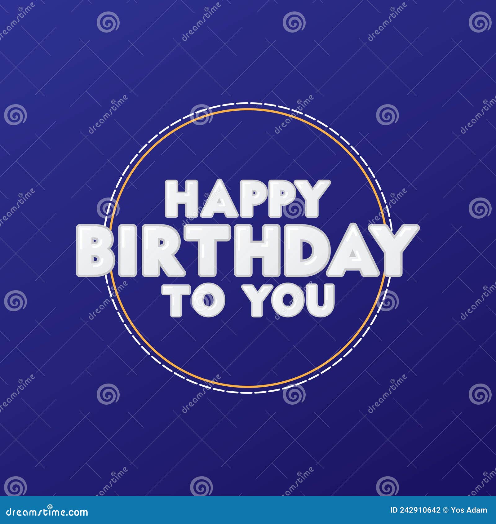 Happy Birthday To You Greeting Card with Circle on Blue Background ...