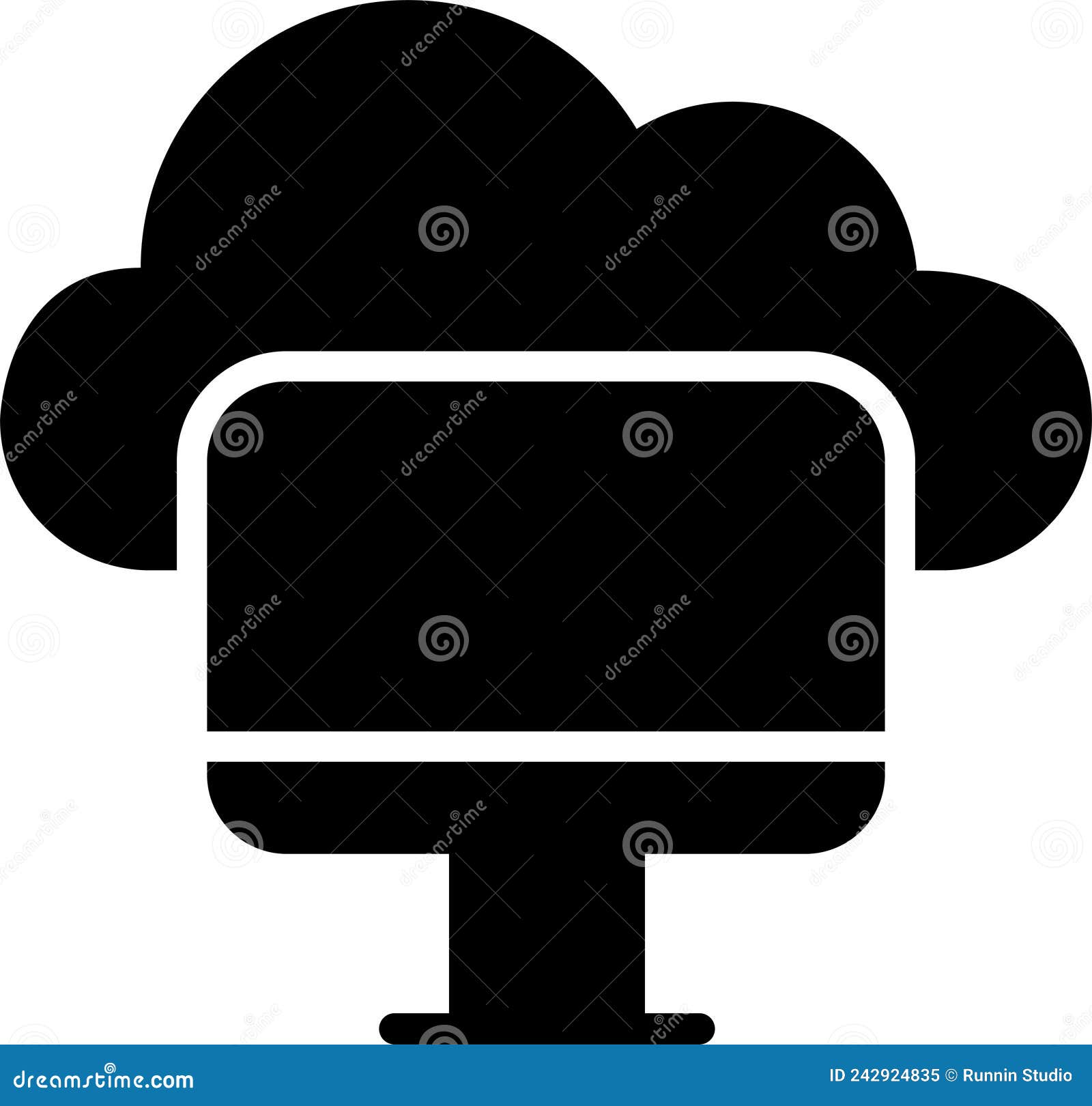 Cloud Monitor Icon stock vector. Illustration of nature - 242924835