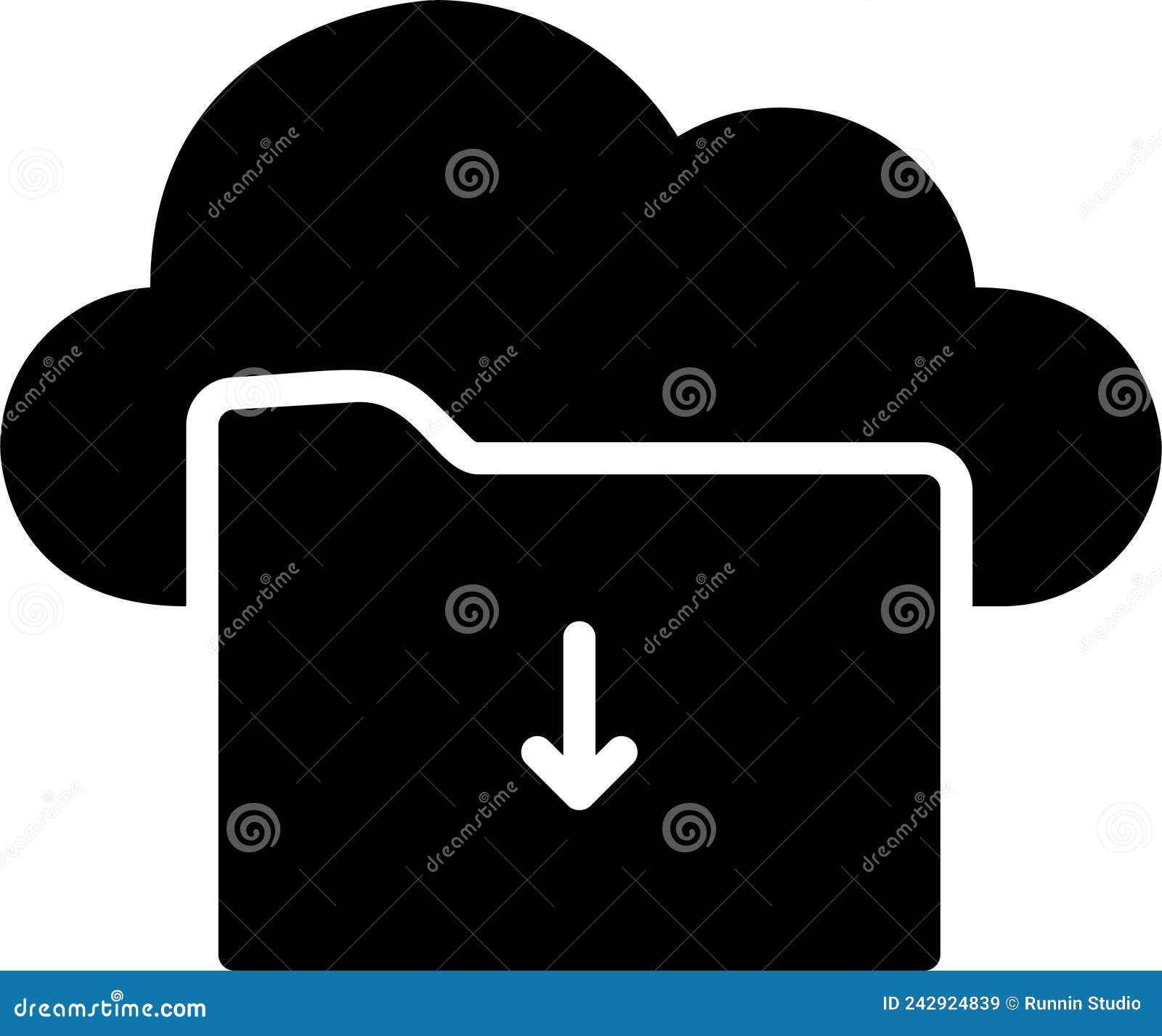 Cloud Folder Icon stock vector. Illustration of blue - 242924839
