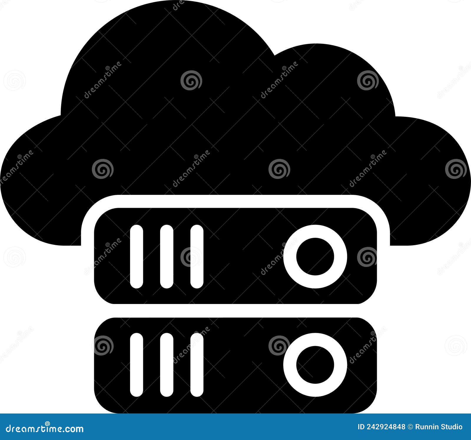 Cloud Data Server Icon stock vector. Illustration of symbol - 242924848