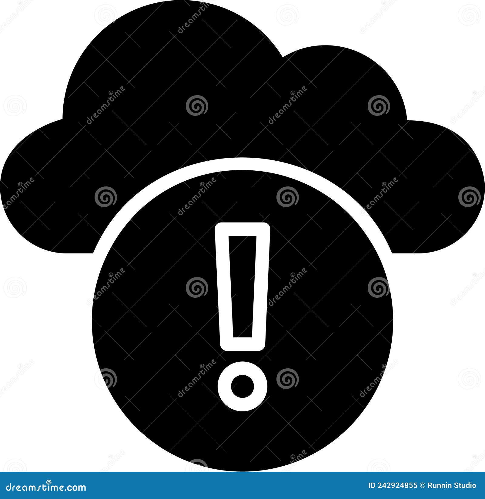 Cloud Data Error Icon stock vector. Illustration of icons - 242924855