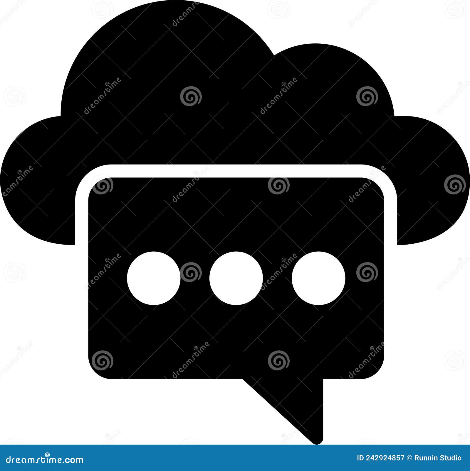 Cloud Communication Icon stock vector. Illustration of digital - 242924857