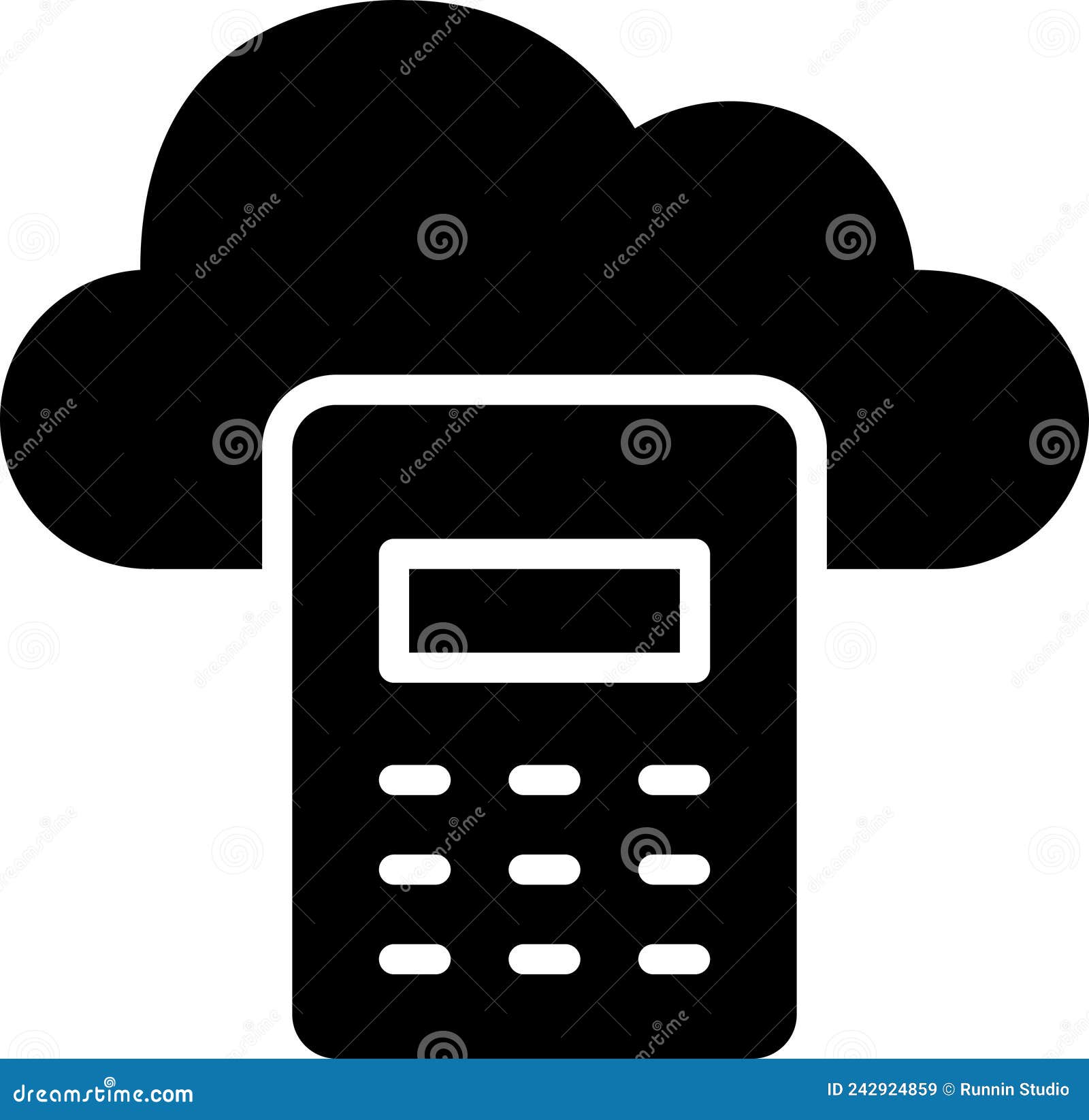 Cloud Calculator Icon stock vector. Illustration of computing - 242924859