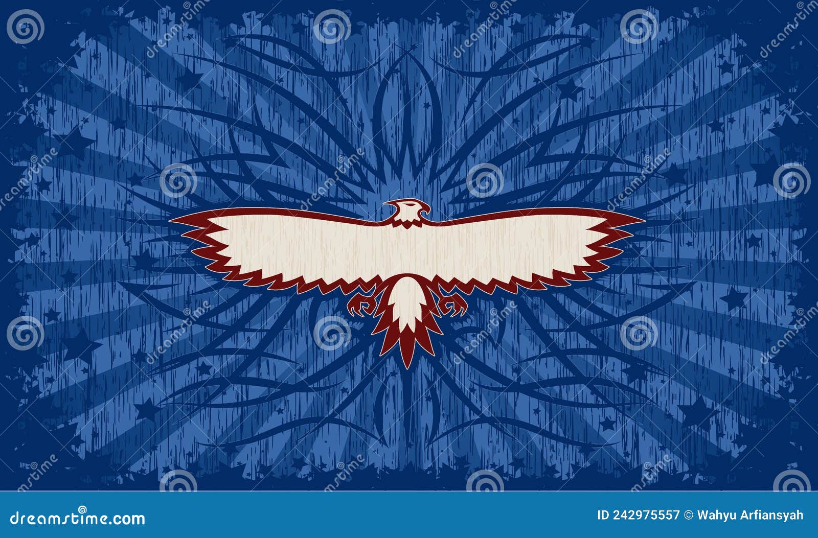 Eagle Banner with Blue Background. Stock Vector - Illustration of ...