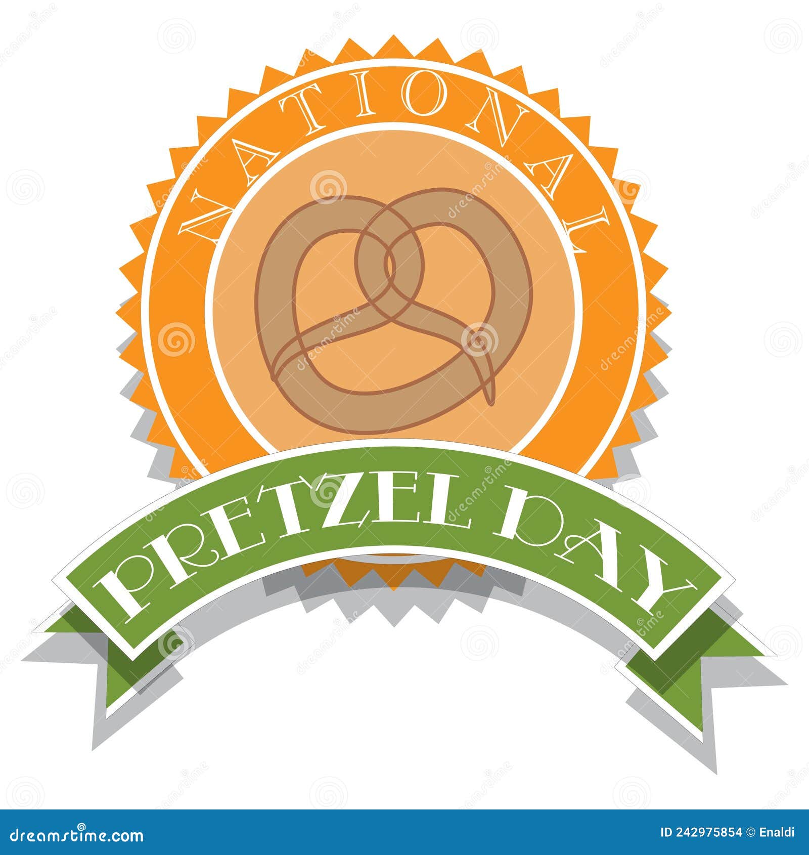 National Pretzel Day Badge and Emblem Vector Illustration Stock Vector ...