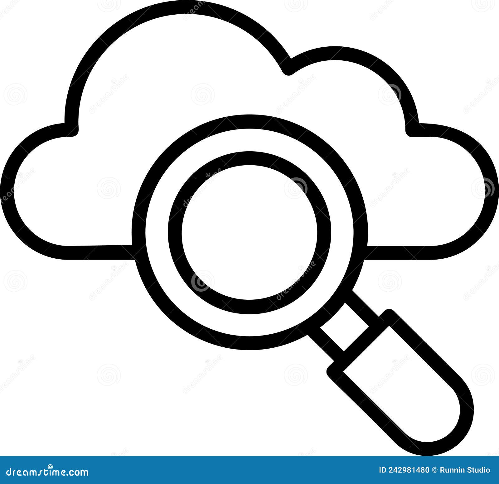 Cloud Search Icon stock vector. Illustration of symbol - 242981480